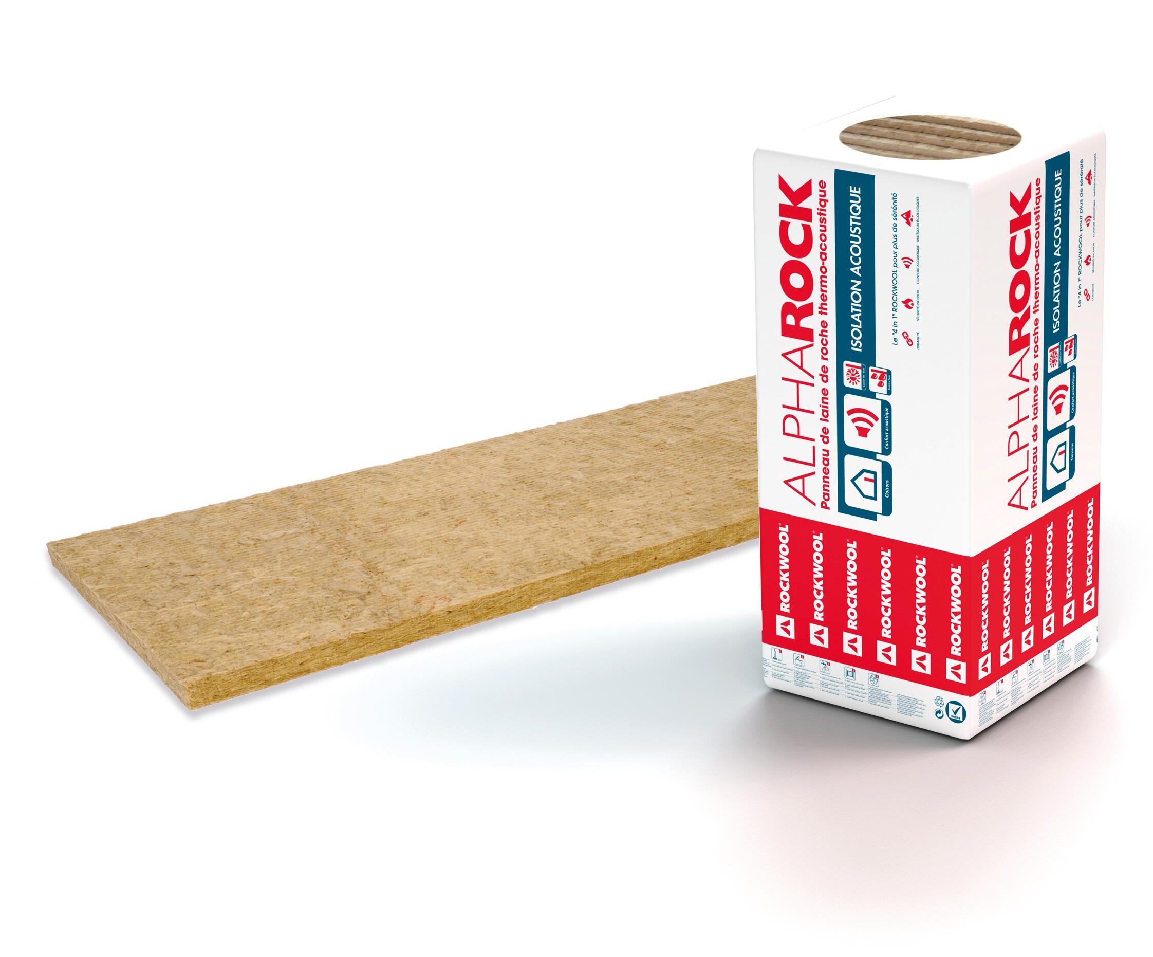 Panneau de laine de roche ROCKWOOL Alpharock, Ep.40mm, 1.35x0.6m | Leroy Merlin