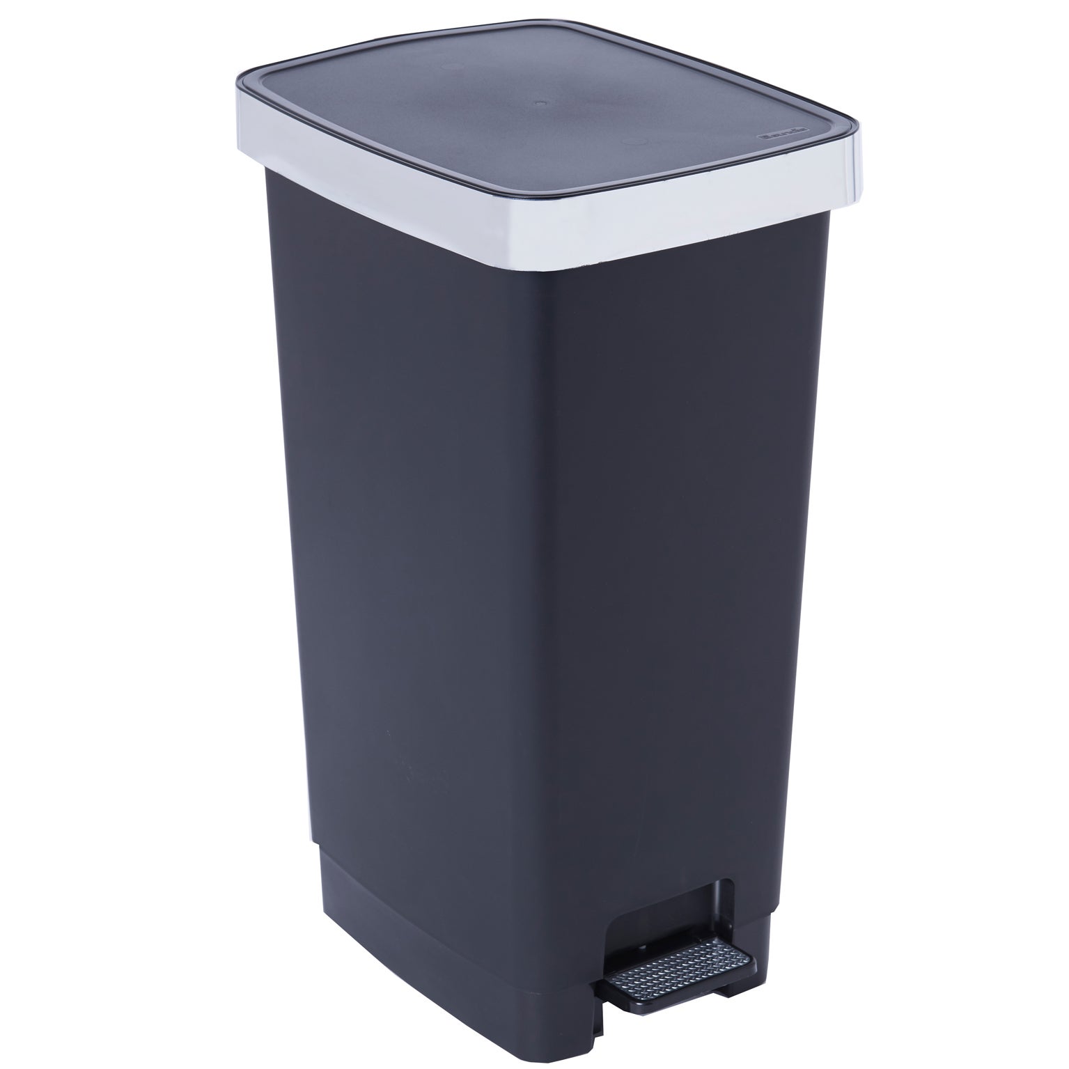 Poubelle de cuisine 40L à pédale SUNDIS Ring bin gris effet métal ...
