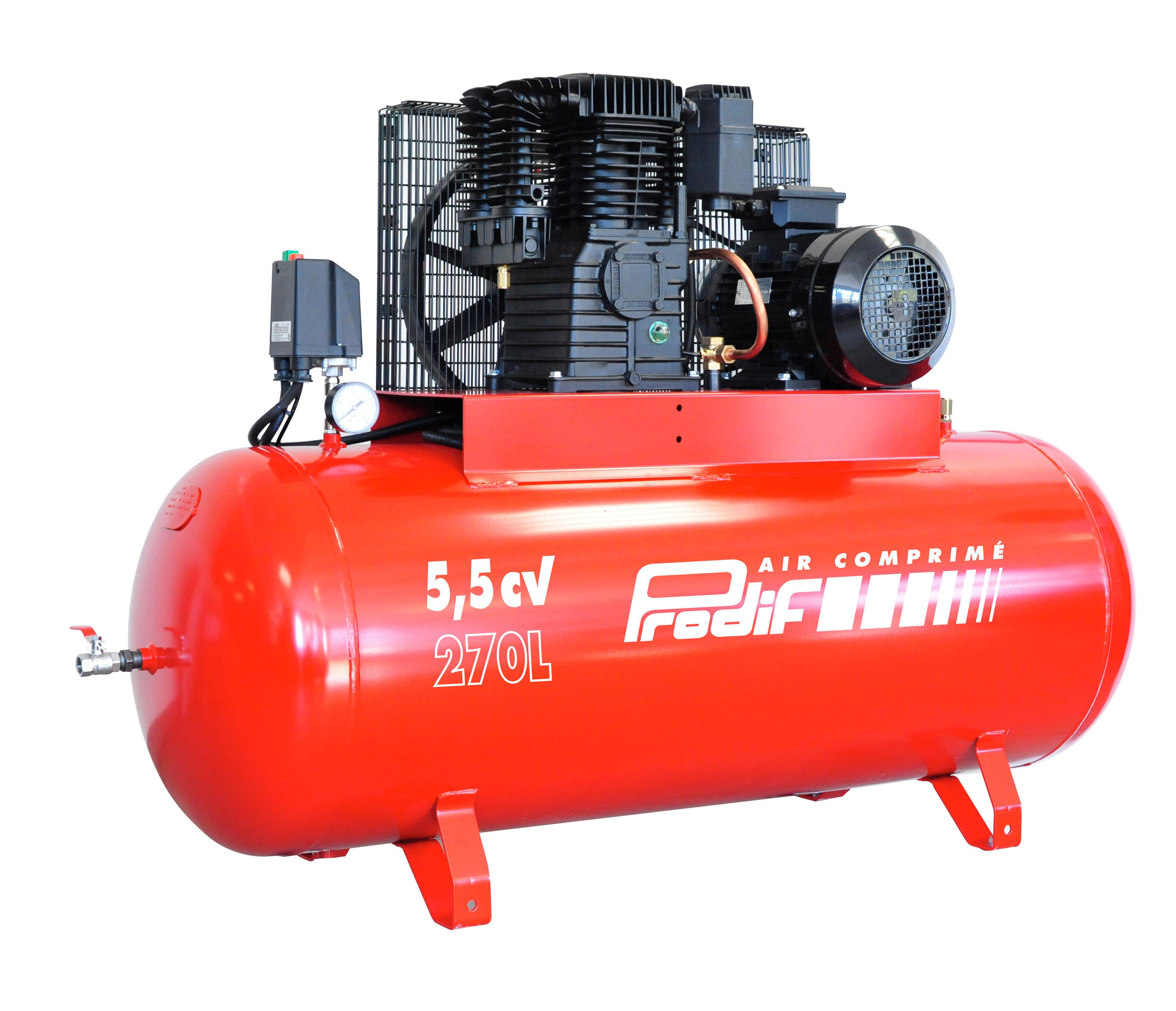 Compresseur 270L 5.5CV 11 bars triphasé 400v, PRODIF | Leroy Merlin