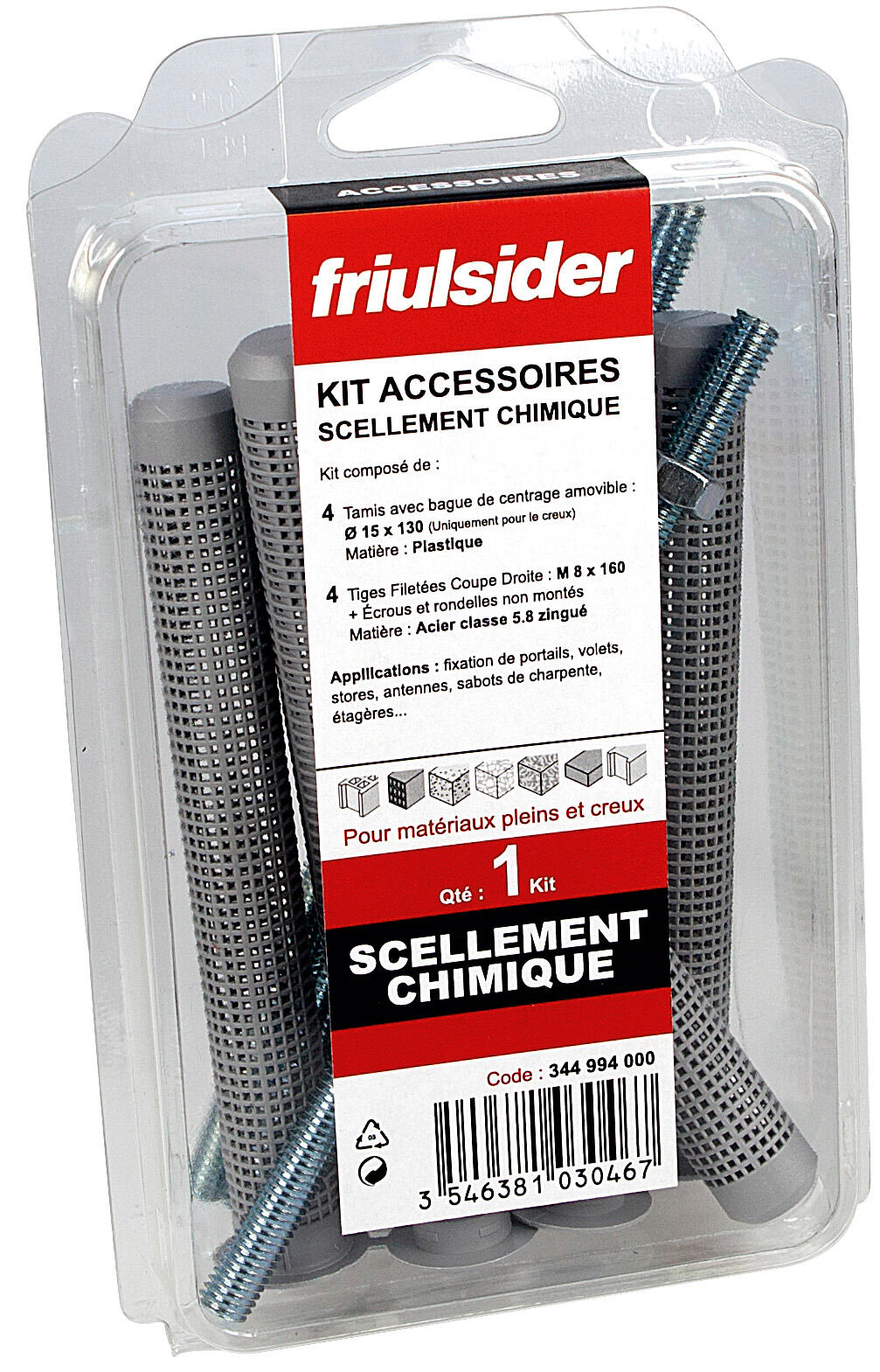 Kit de scellement chimique gris FRIULSIDER 10x160 mm | Leroy Merlin