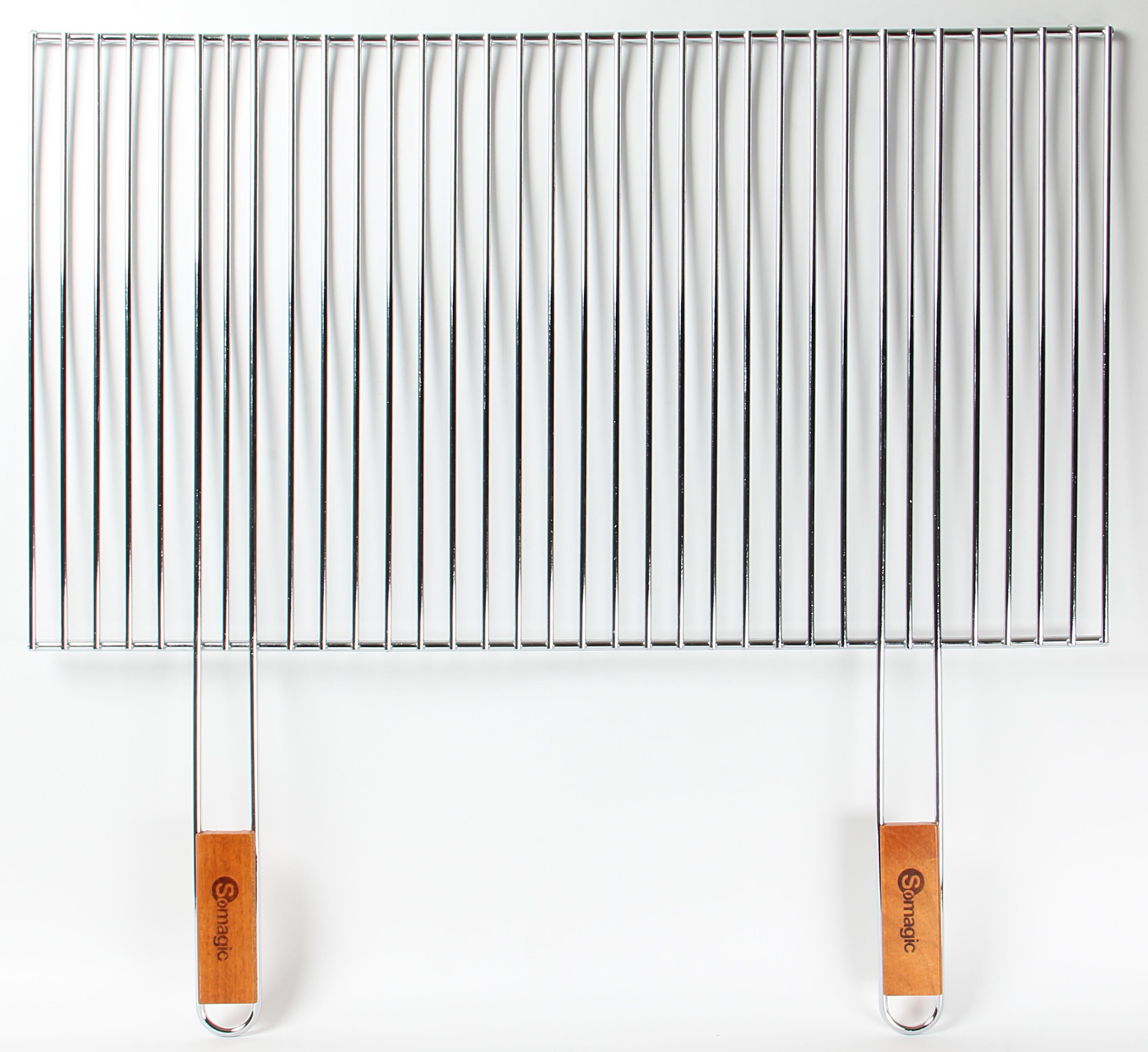 Grille rectangulaire avec poignet en bois 70 x 40 cm | Leroy Merlin