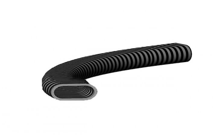 Conduit de ventilation oblong semi-rigide S&P, Diam.50 x 114 mm, L.25 m ...