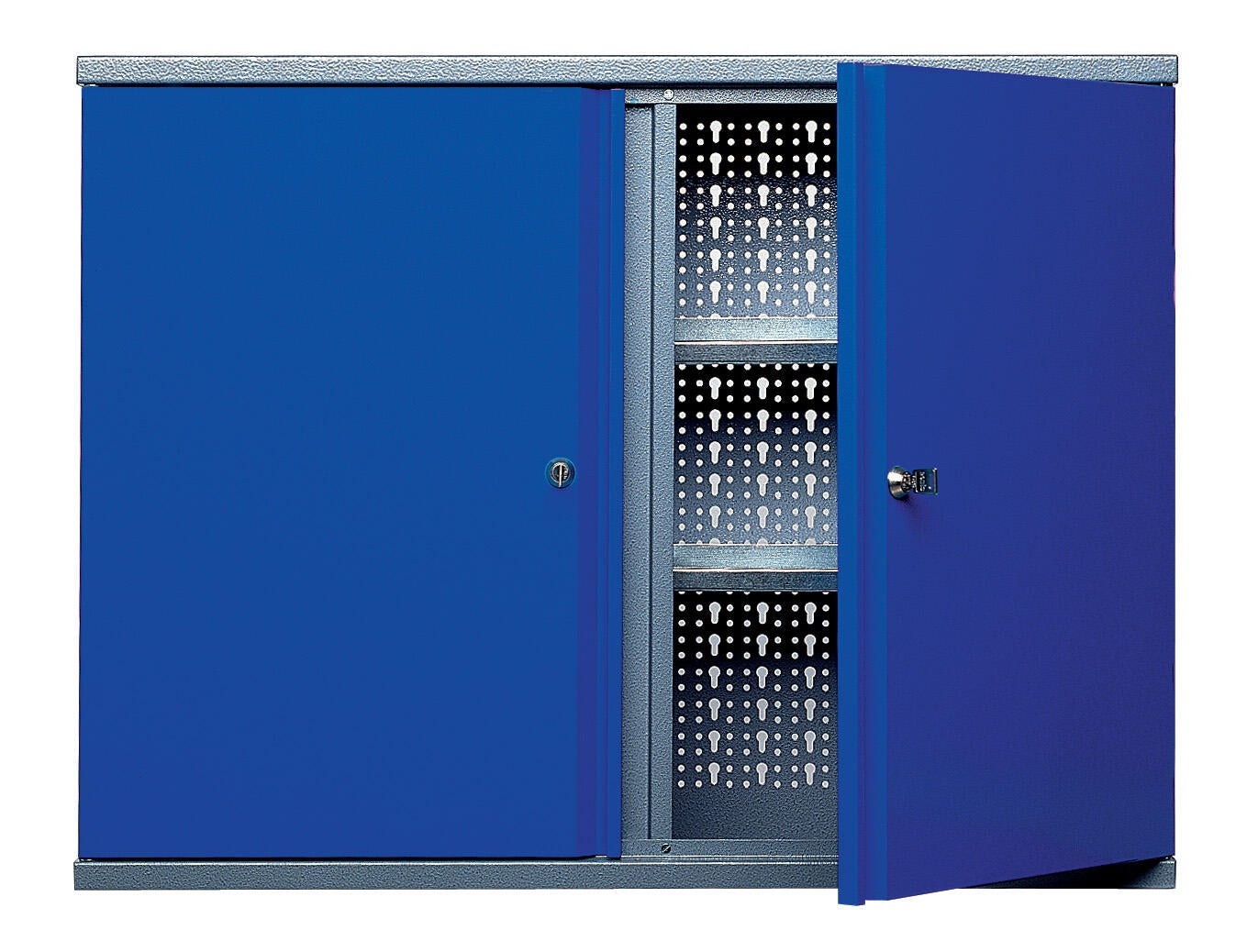 Armoire de rangement 12 crochets en métal bleu KUPPER 80 cm 2 portes ...