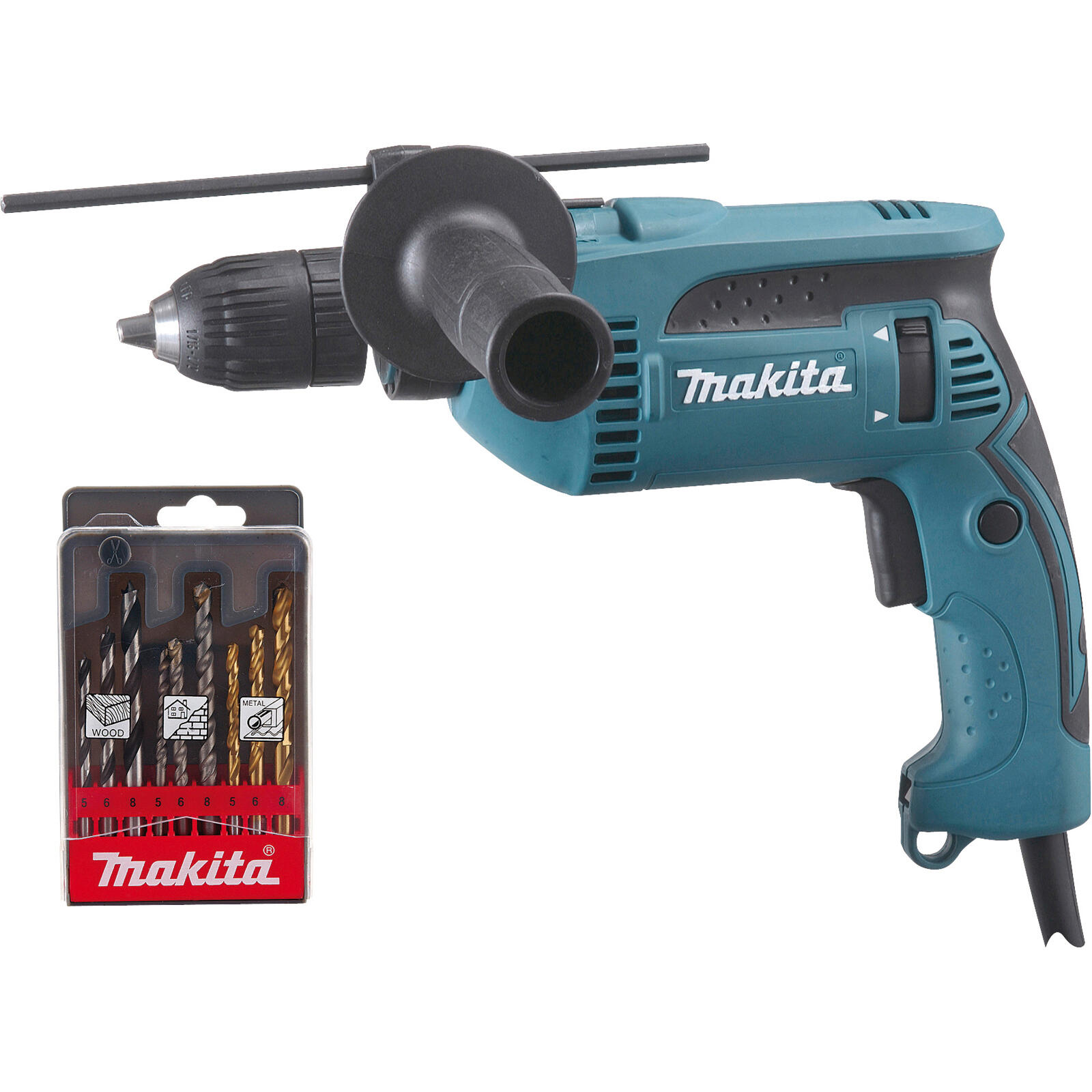 Perceuse à percussion filaire MAKITA HP1641K1X, 680 W | Leroy Merlin