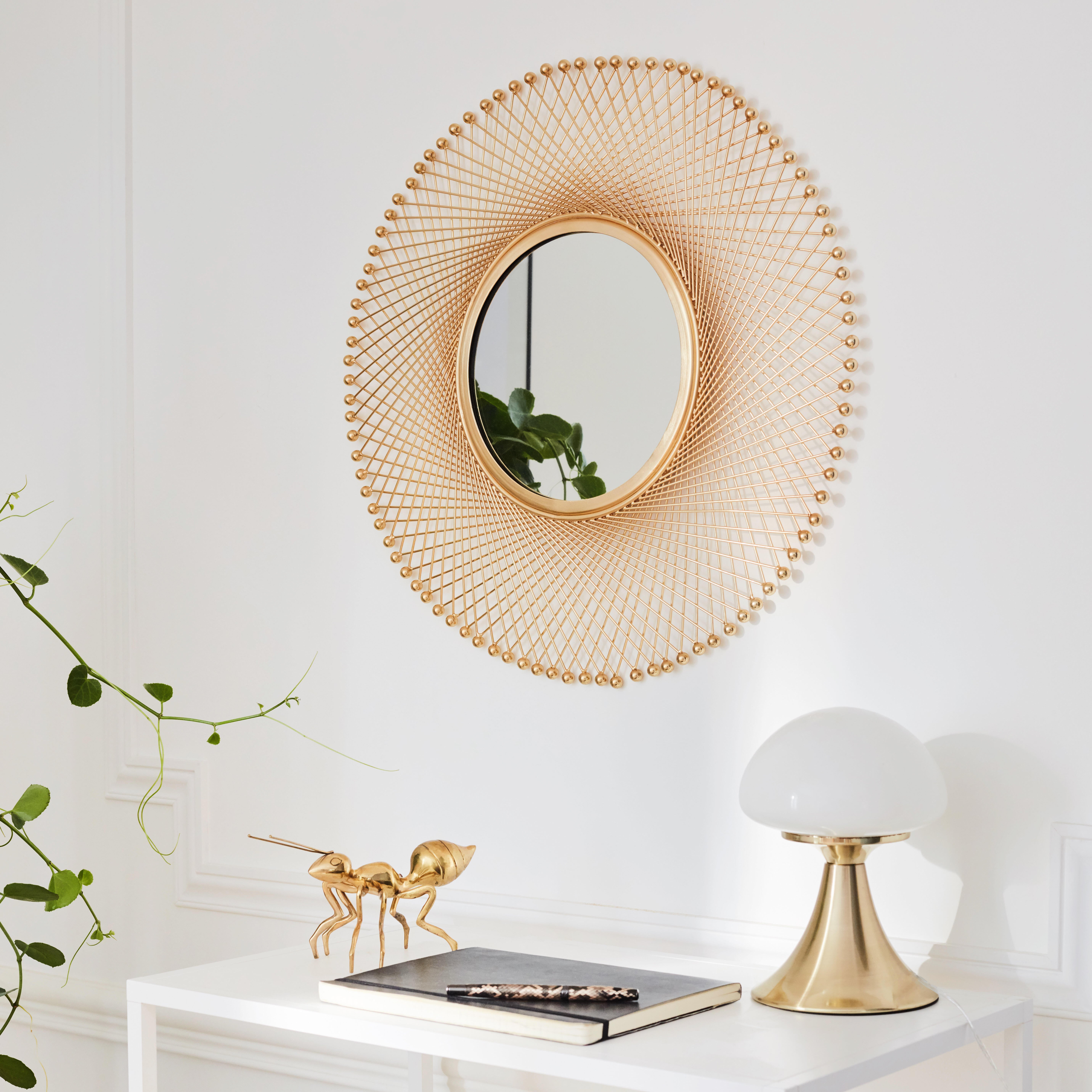 Miroir rond métal doré Chic gold diam.54 cm | Leroy Merlin