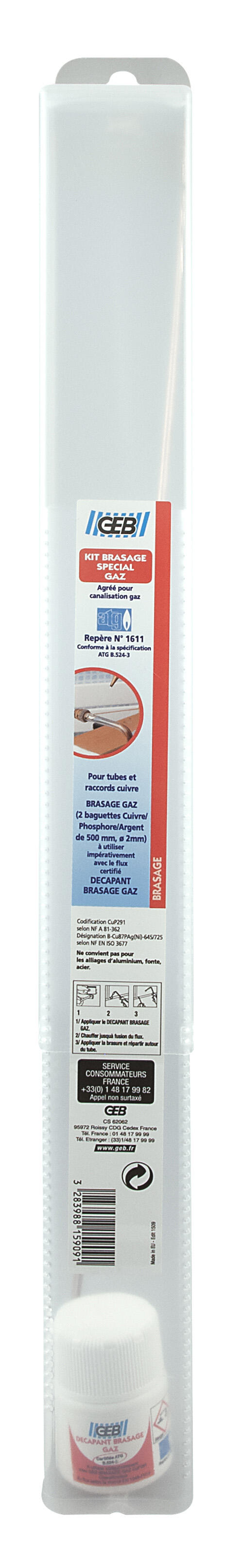 Kit de brasure cuivre / phosphore, agréé gaz de france, GEB | Leroy Merlin