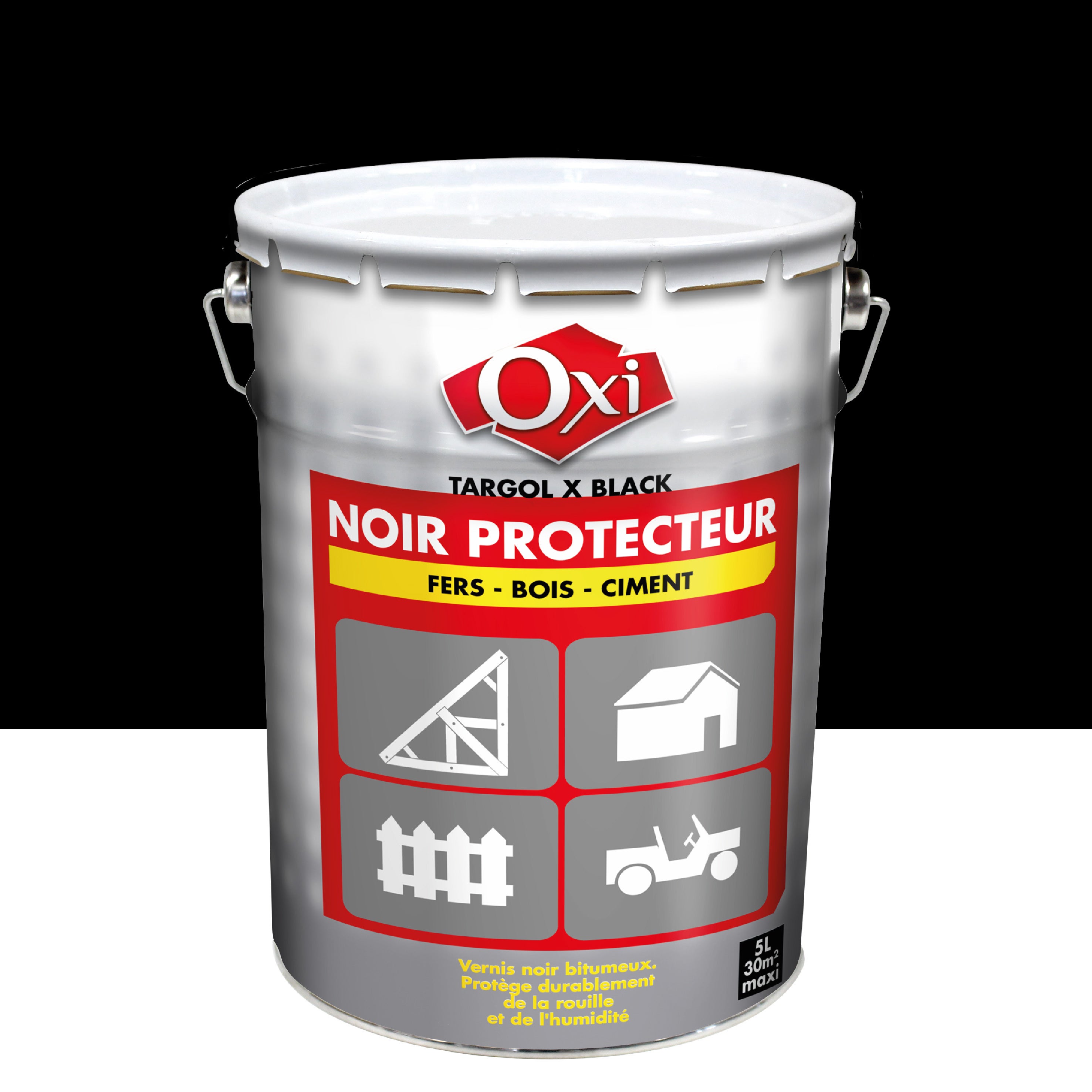 Vernis Noir protecteur antirouille, OXYTOL noir 5 l | Leroy Merlin