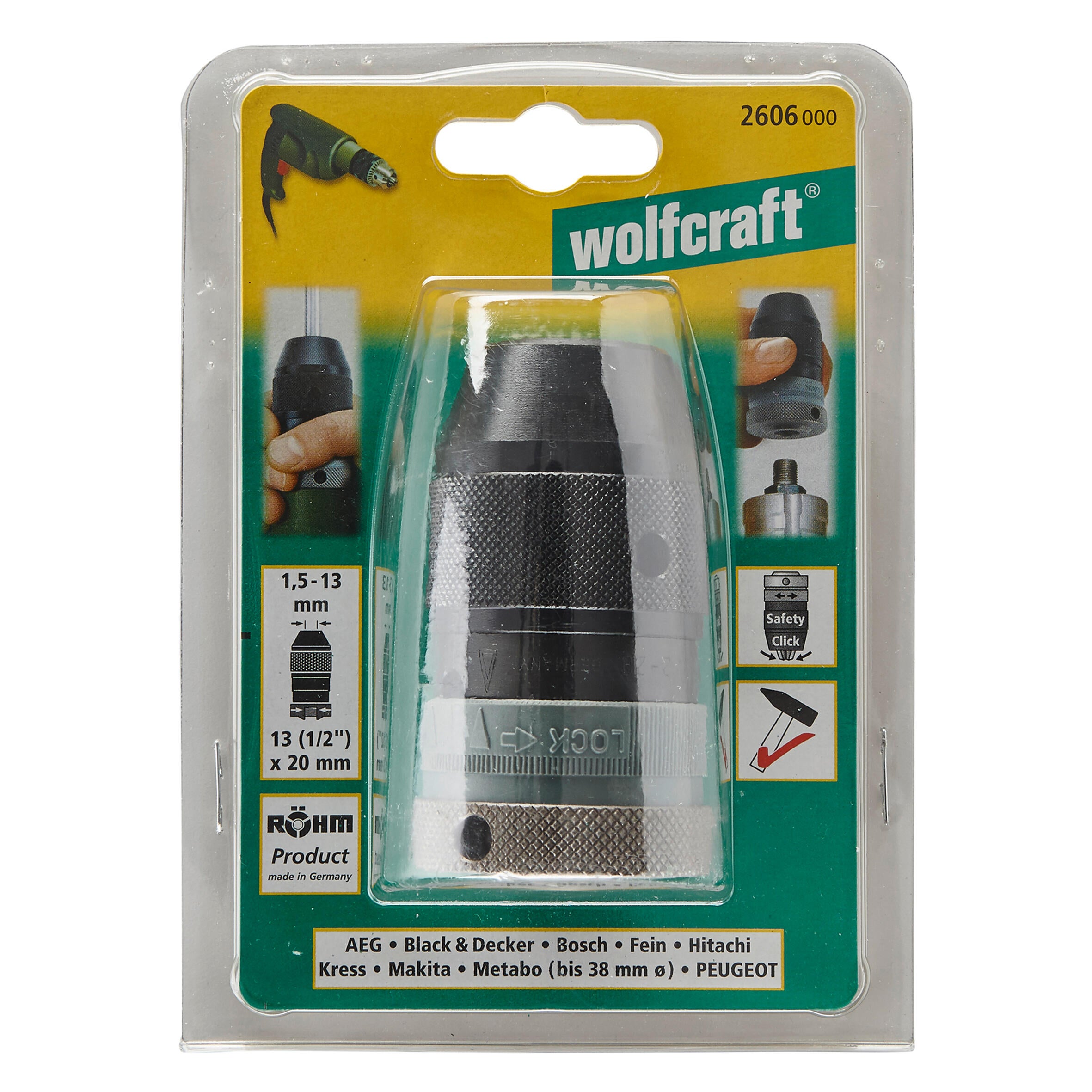 Mandrin autoserrant cylindrique WOLFCRAFT 2606000, Diam.13 mm | Leroy ...