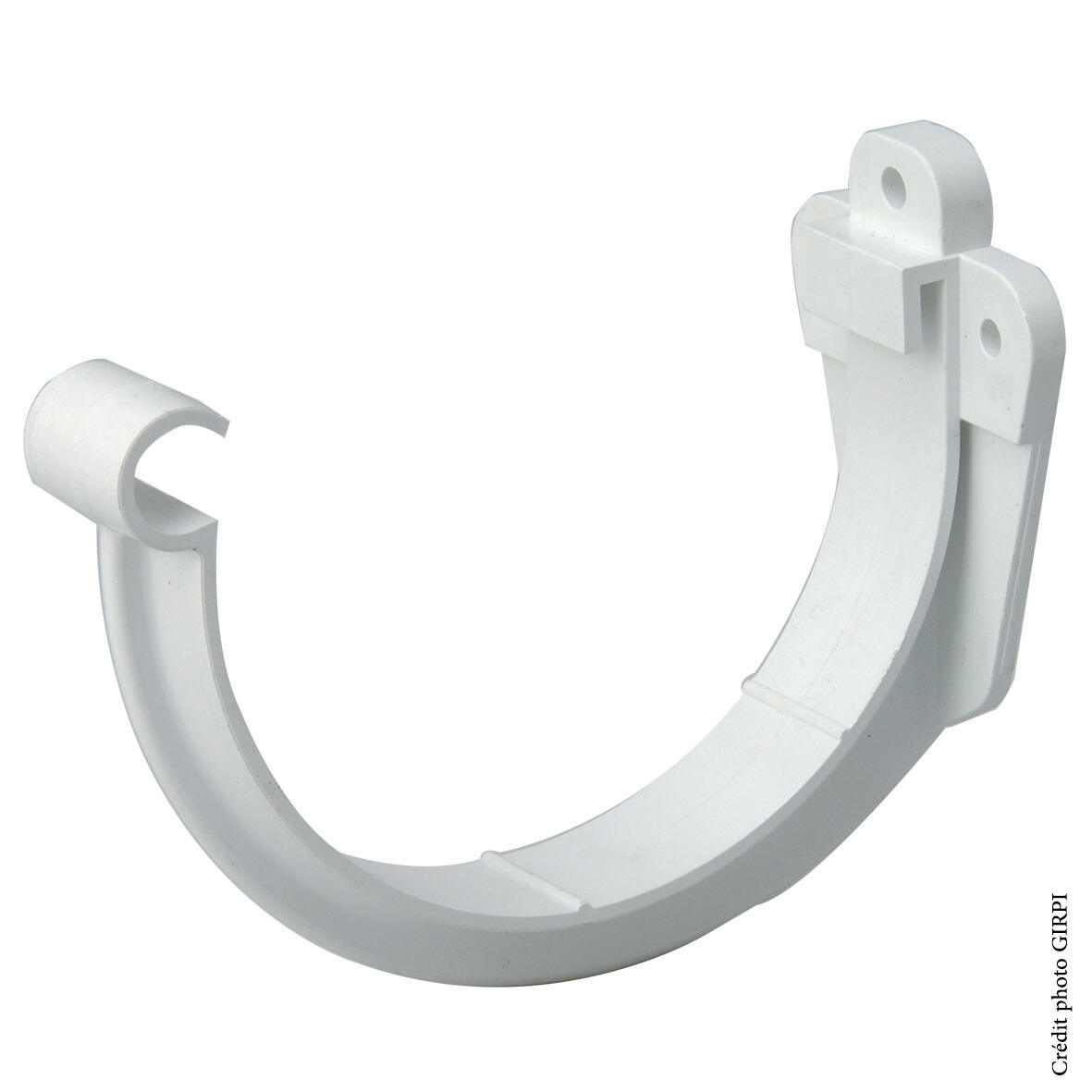 Crochet pour gouttière ronde pvc blanc GIRPI, Dév.33 cm Diam.100 mm ...