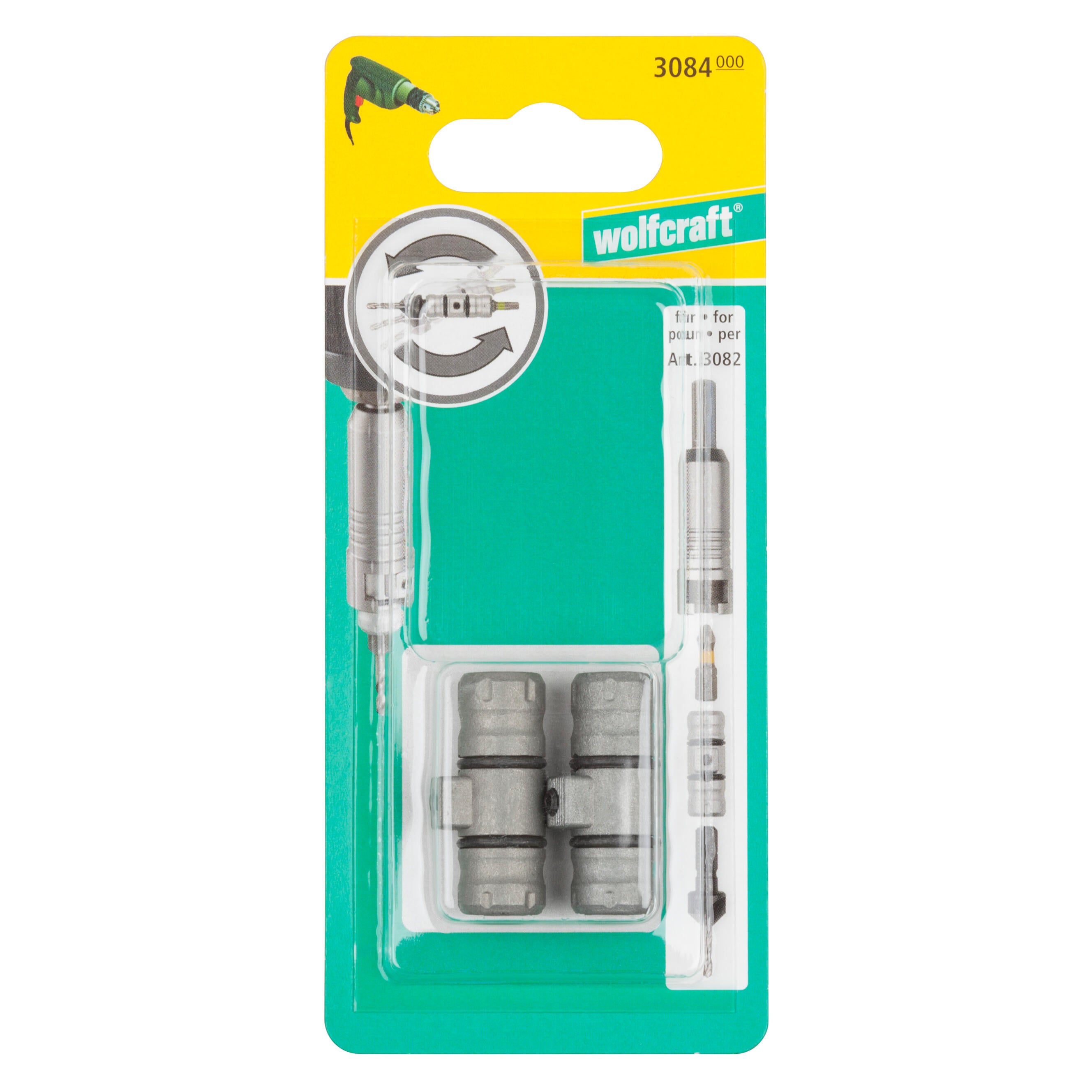 1 kit foret fraise métal et visseur WOLFCRAFT, 2 porte-outils doubles ...