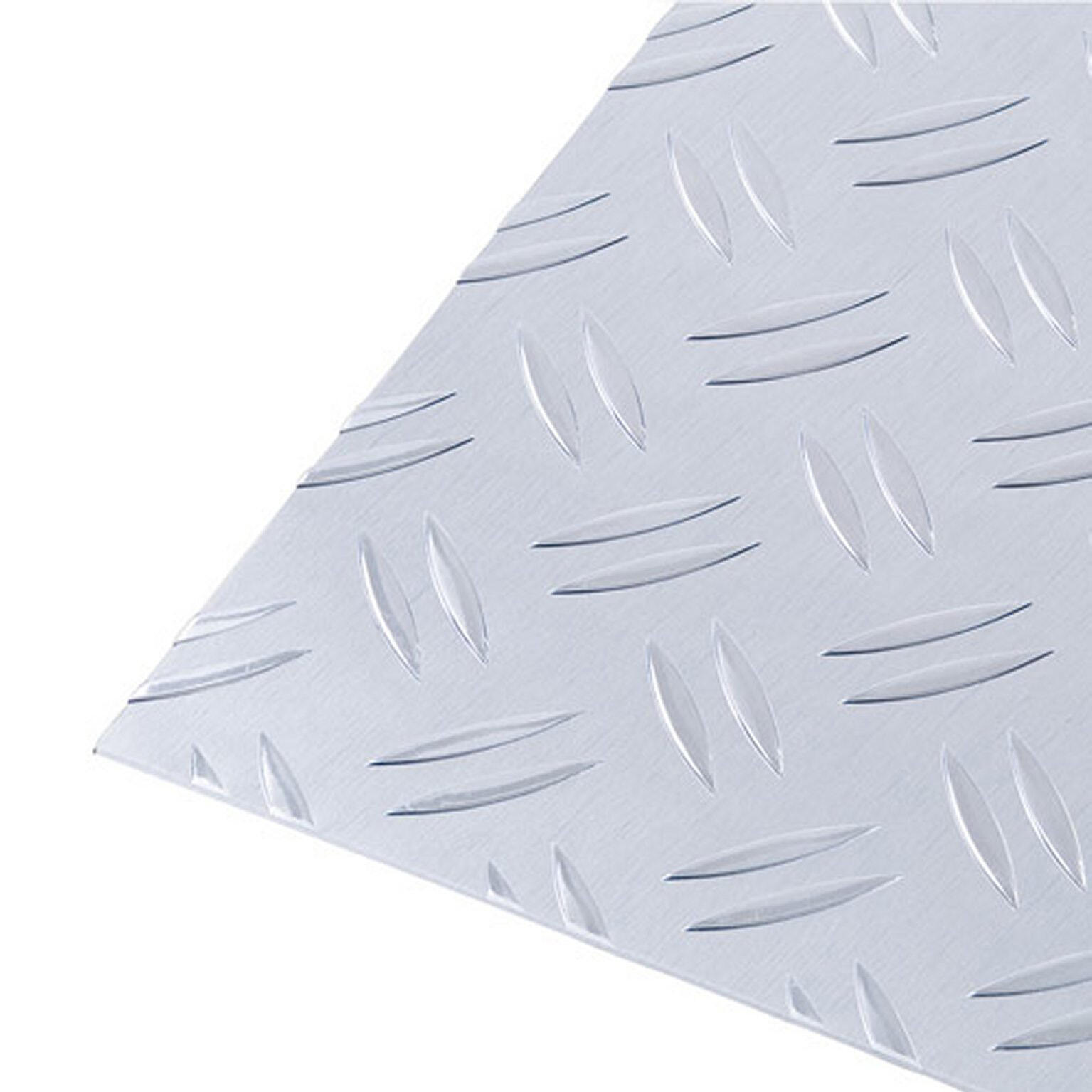 Tôle aluminium grain de riz anodisé argent L.1000 x l.600 mm, Ep.1.5 mm ...