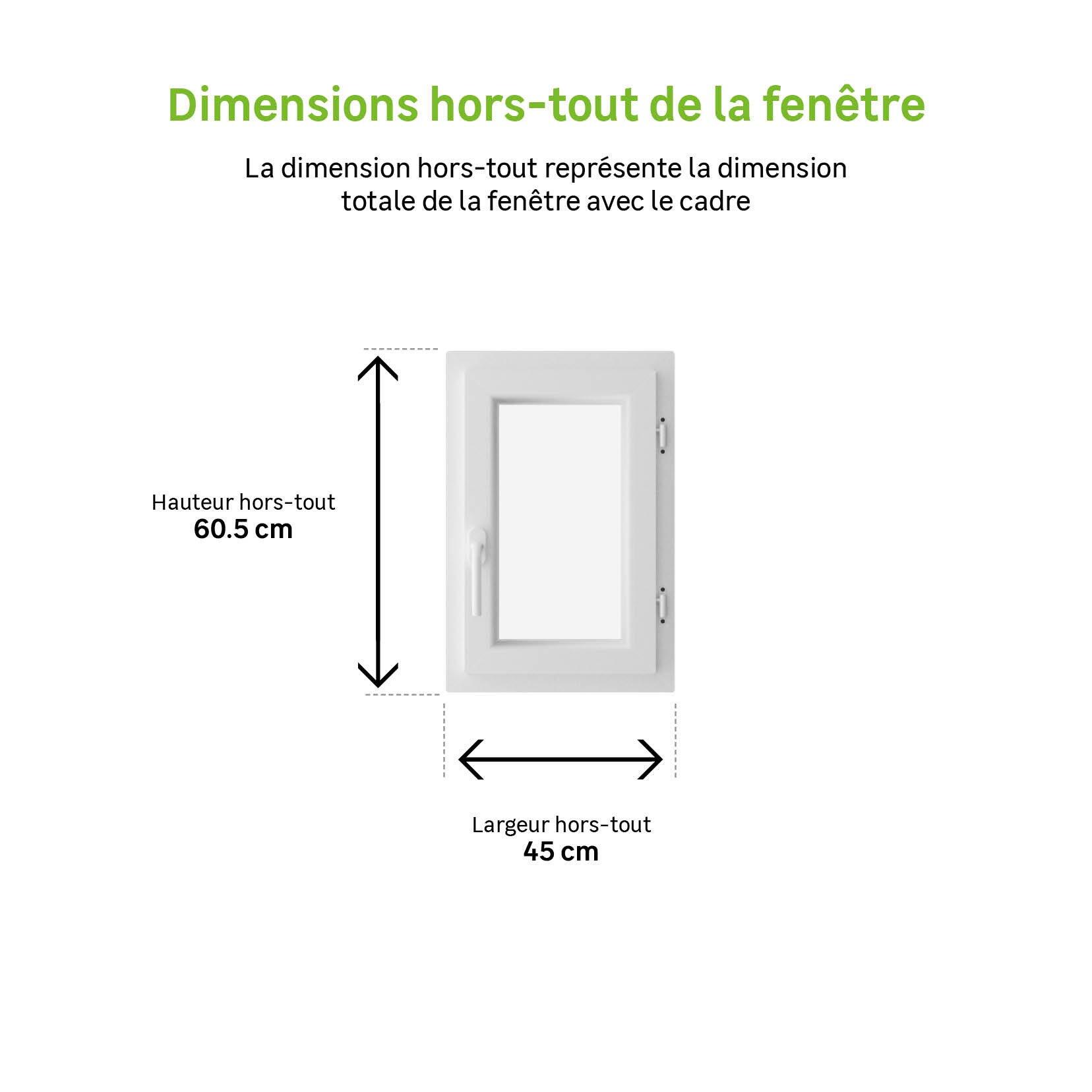 Fenêtre PVC Brico Essentiel gris ext/blanc int H60xl40cm 1 vantail ...