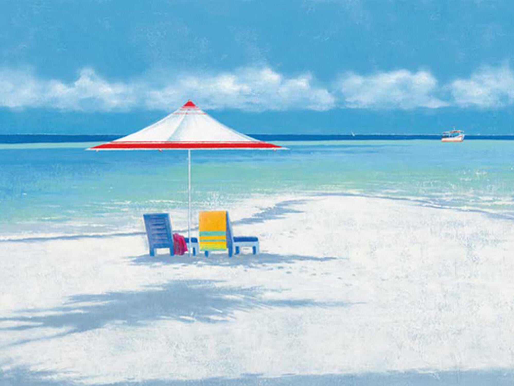 Affiche Beach life I, bleu l.60 x H.80 cm | Leroy Merlin