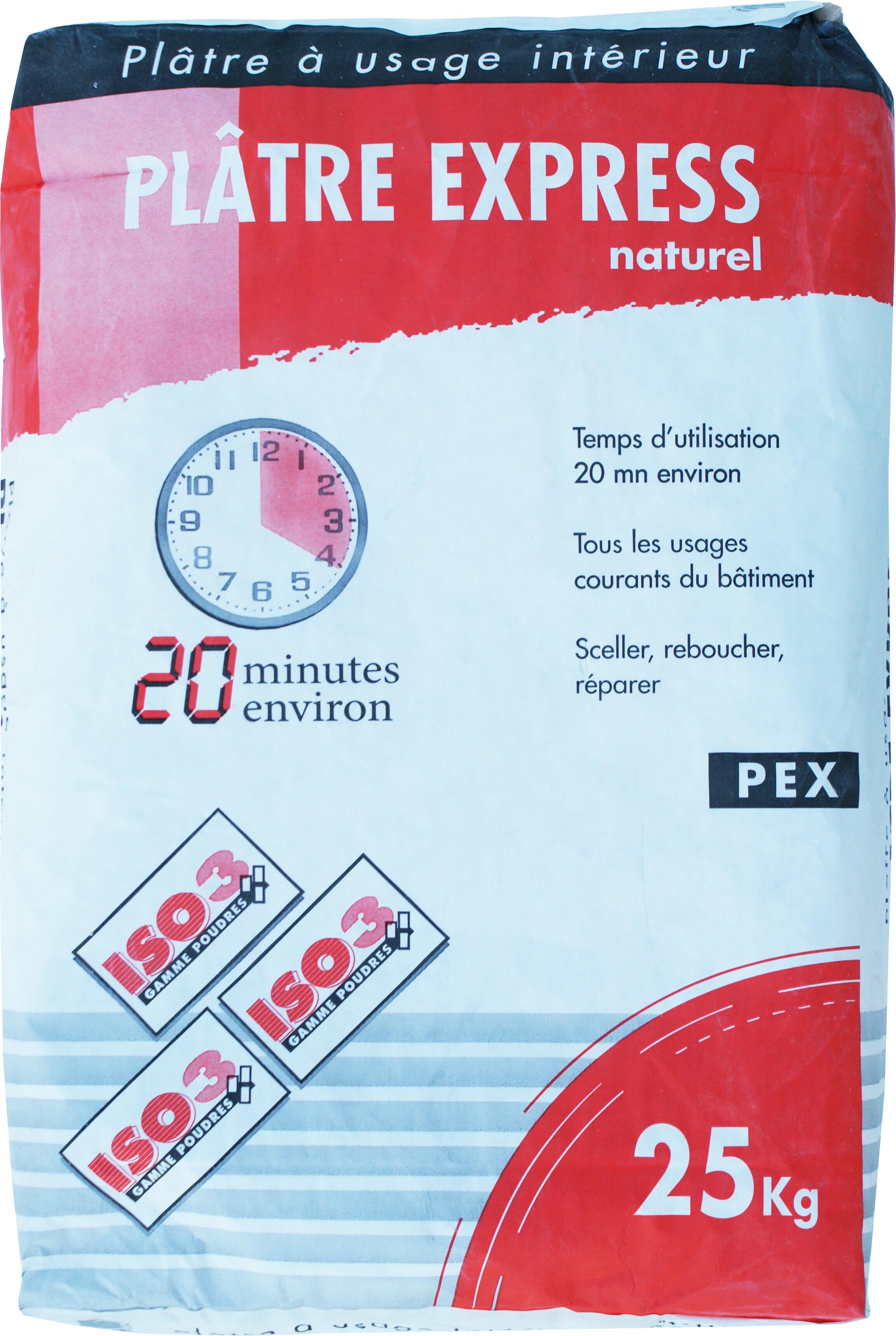 Plâtre poudre express ISO3 blanc, 25 kg | Leroy Merlin