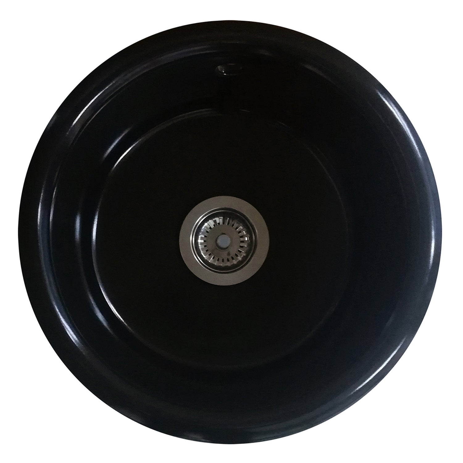 Evier rond à encastrer 1 cuve, Grès, DISCO Noir | Leroy Merlin