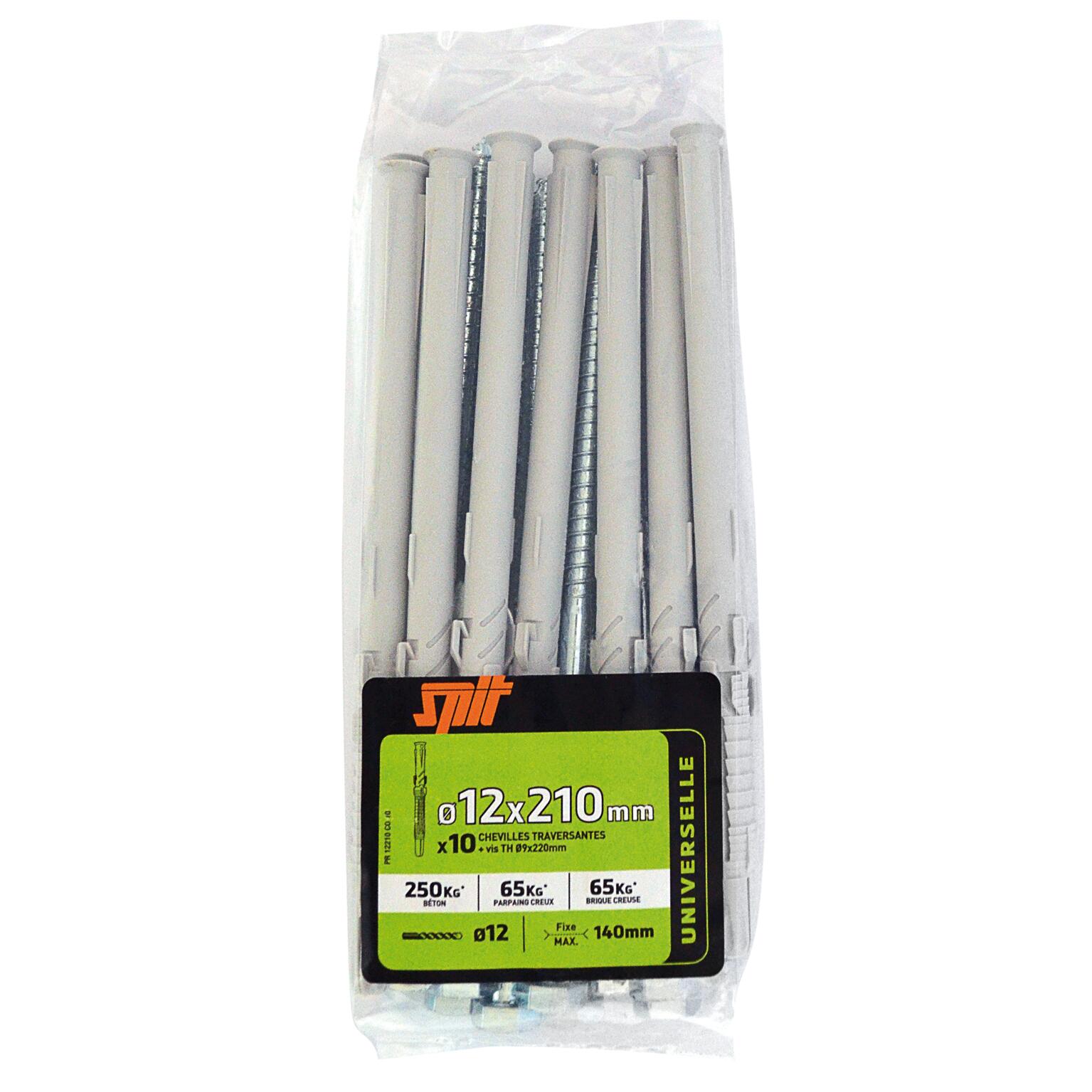 Kit chevilles acier SPIT x 10, Diam. 12 x L.210 mm | Leroy Merlin
