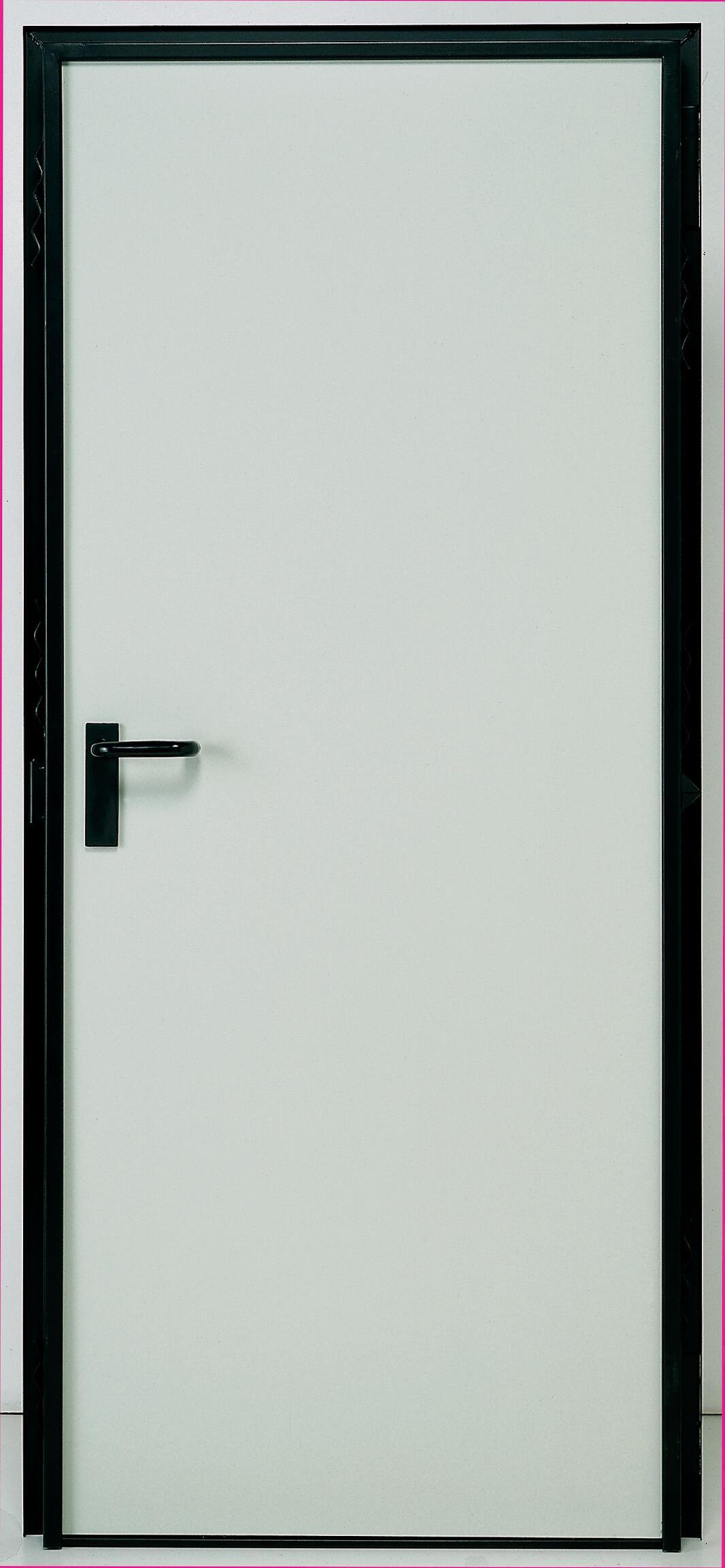 Porte de service acier laqué blanc coupe feu poussant gauche, H.207 x l ...