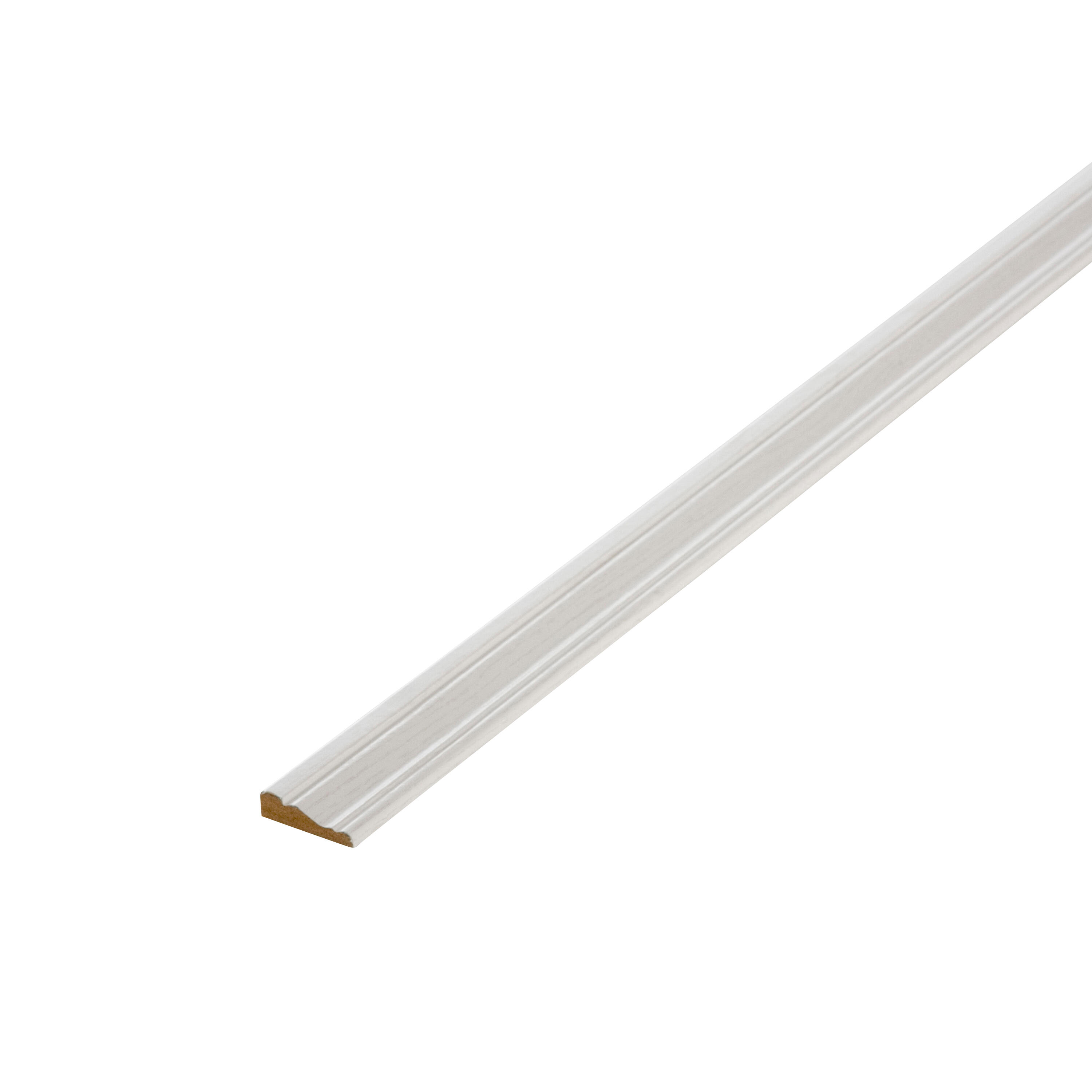 Chambranle médium (MDF) imitation frêne blanc, 10 x 36 mm, L.2.4 m ...