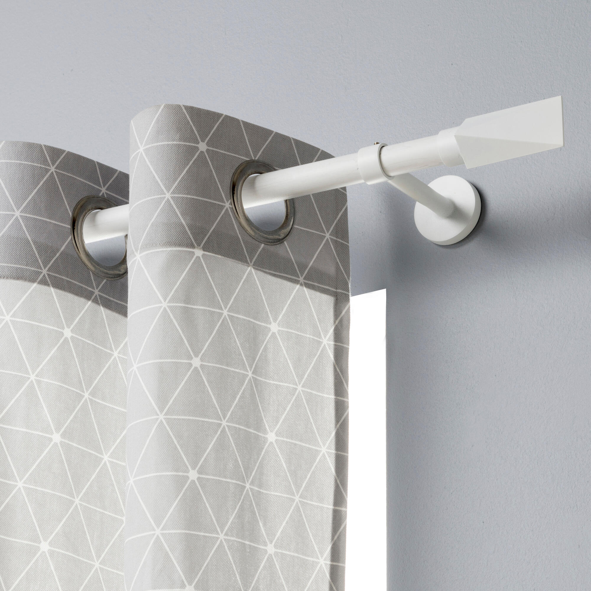 Tringle à rideau blanc Design, L.120 - 210 cm, diam.20 mm, INSPIRE ...