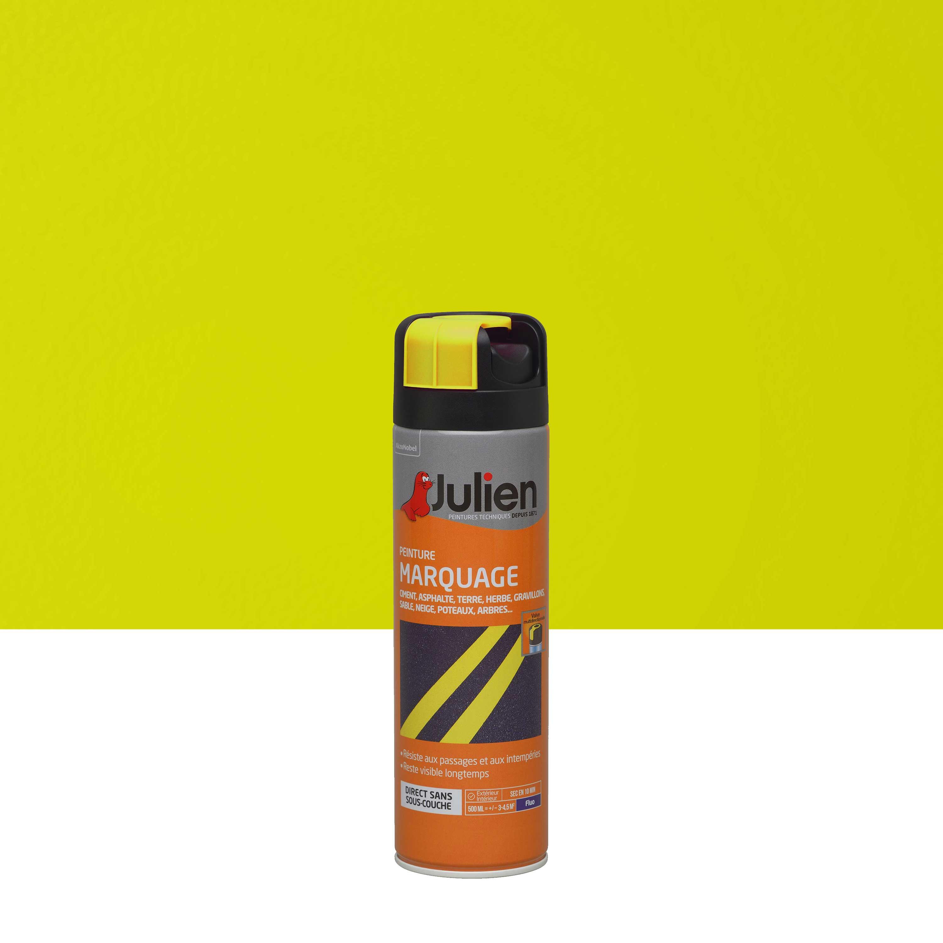 Aérosol de marquage int/ext JULIEN jaune fluorescent 500 ml | Leroy Merlin