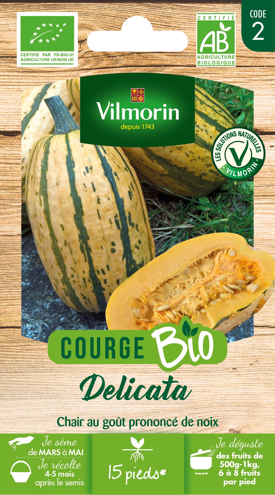 Courge delicata bio delicata bio VILMORIN 3 g | Leroy Merlin