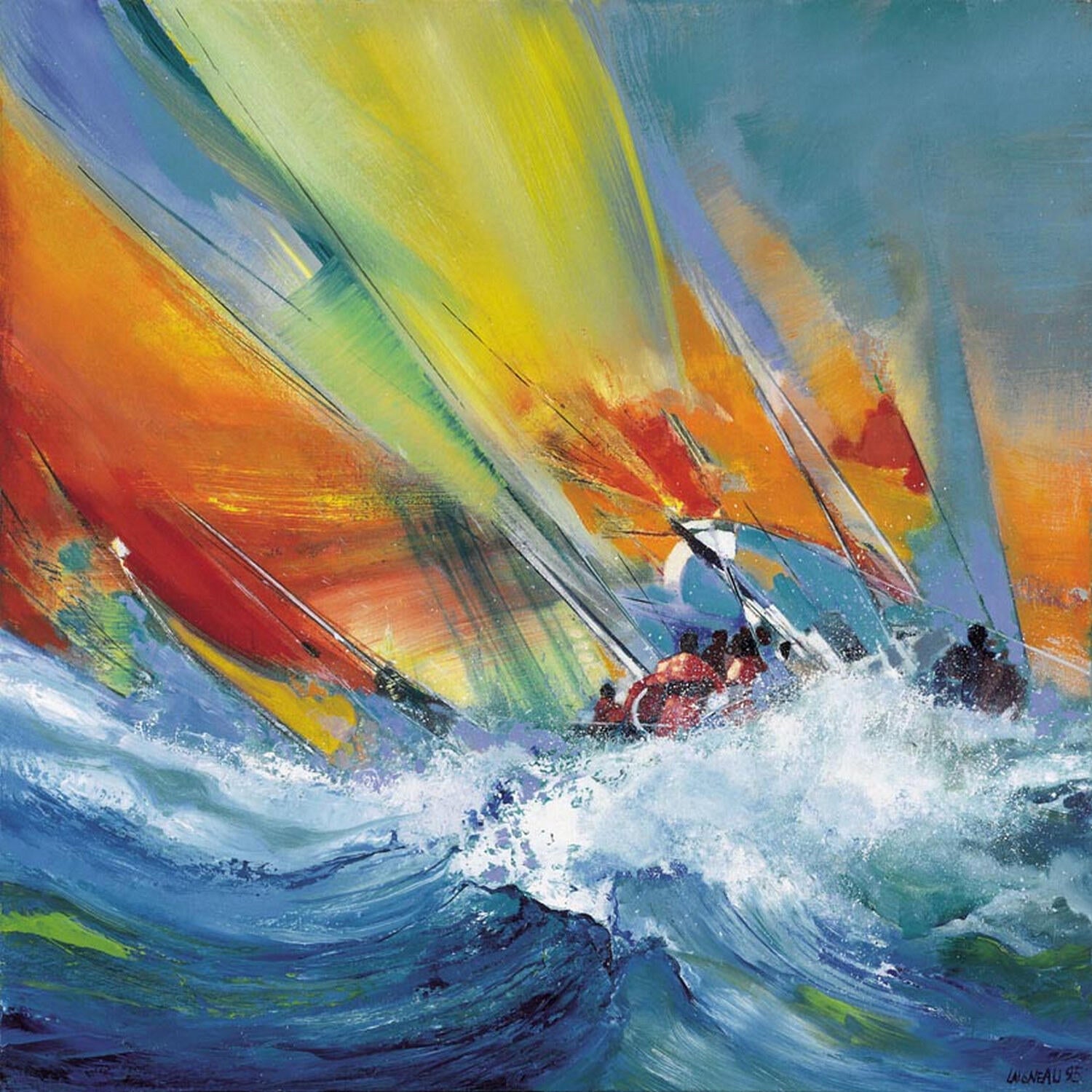 Affiche Jeu de voiles, bleu l.70 x H.70 cm | Leroy Merlin