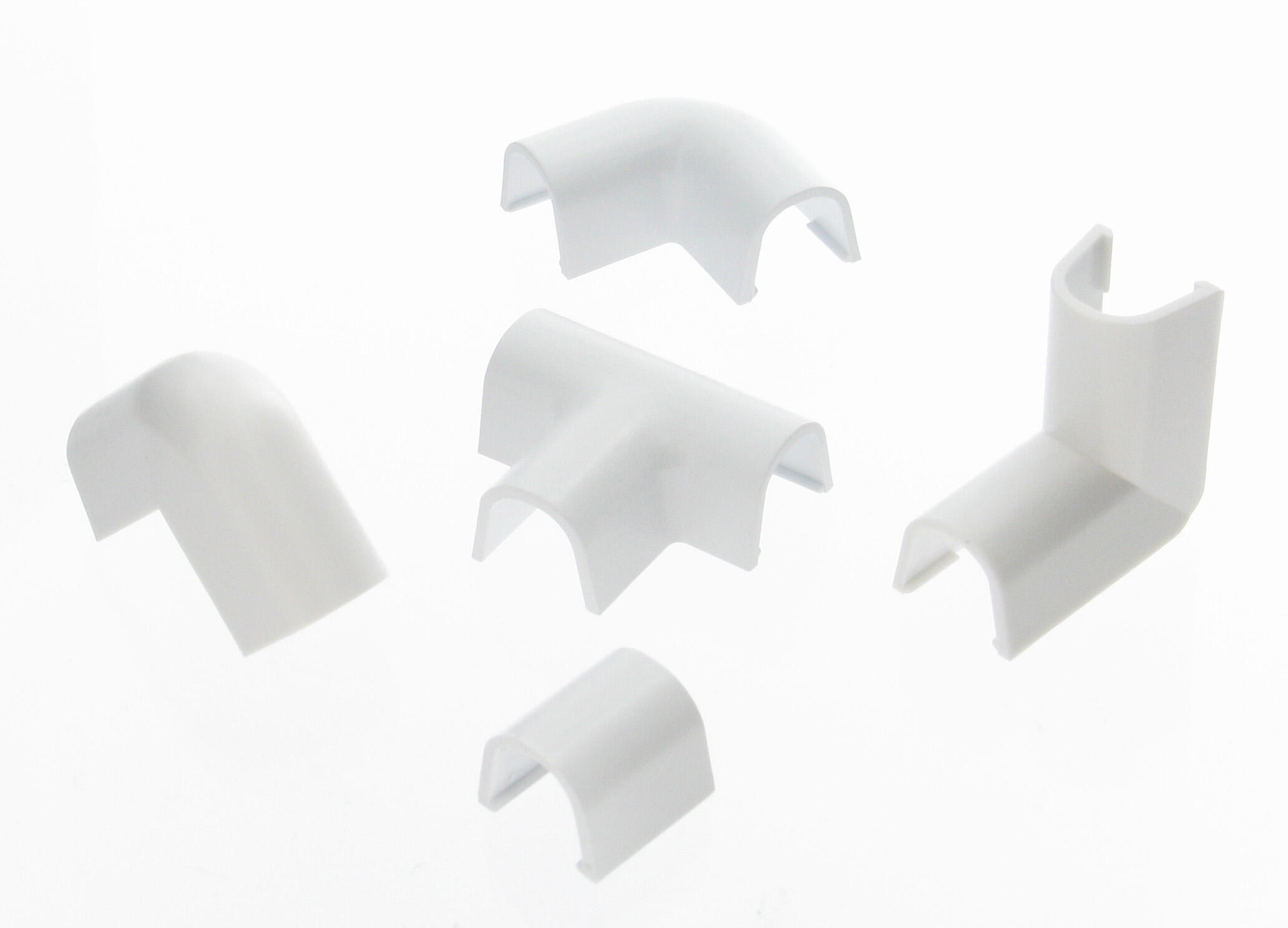 Lot de 10 accessoires pour cache-fil blanc pour moulure, H.0.9 x P.9 cm ...