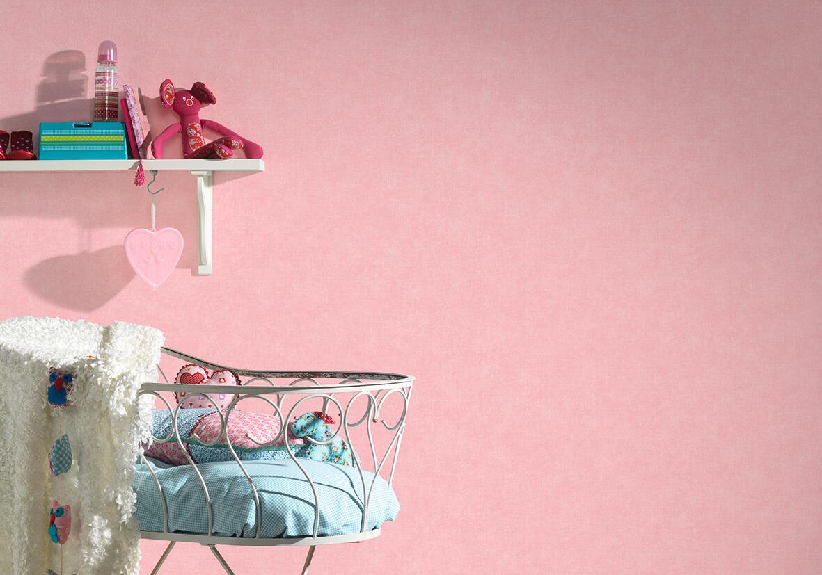 Papier peint vinyle Idylle Uni rose | Leroy Merlin