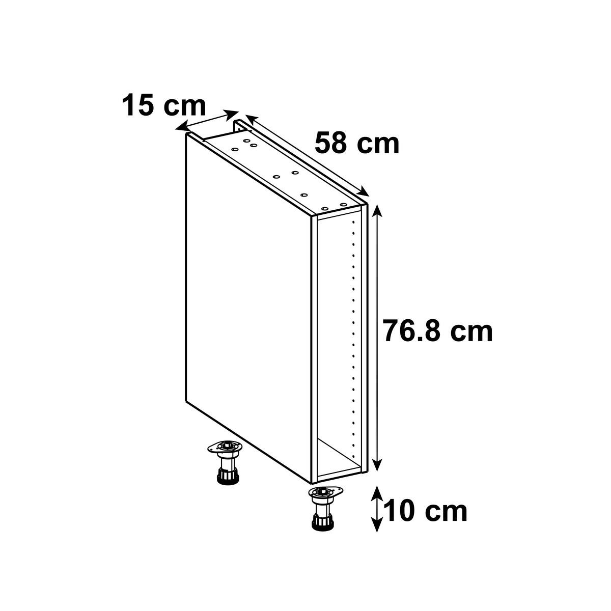 Caisson bas de cuisine DELINIA ID gris H.76.8 x l.15 x P.58 cm | Leroy ...