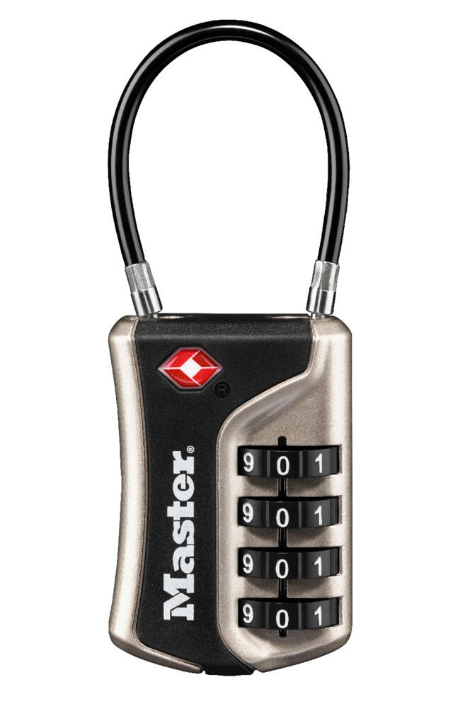 Cadenas à code TSA MASTER LOCK zinc, l.35 mm | Leroy Merlin