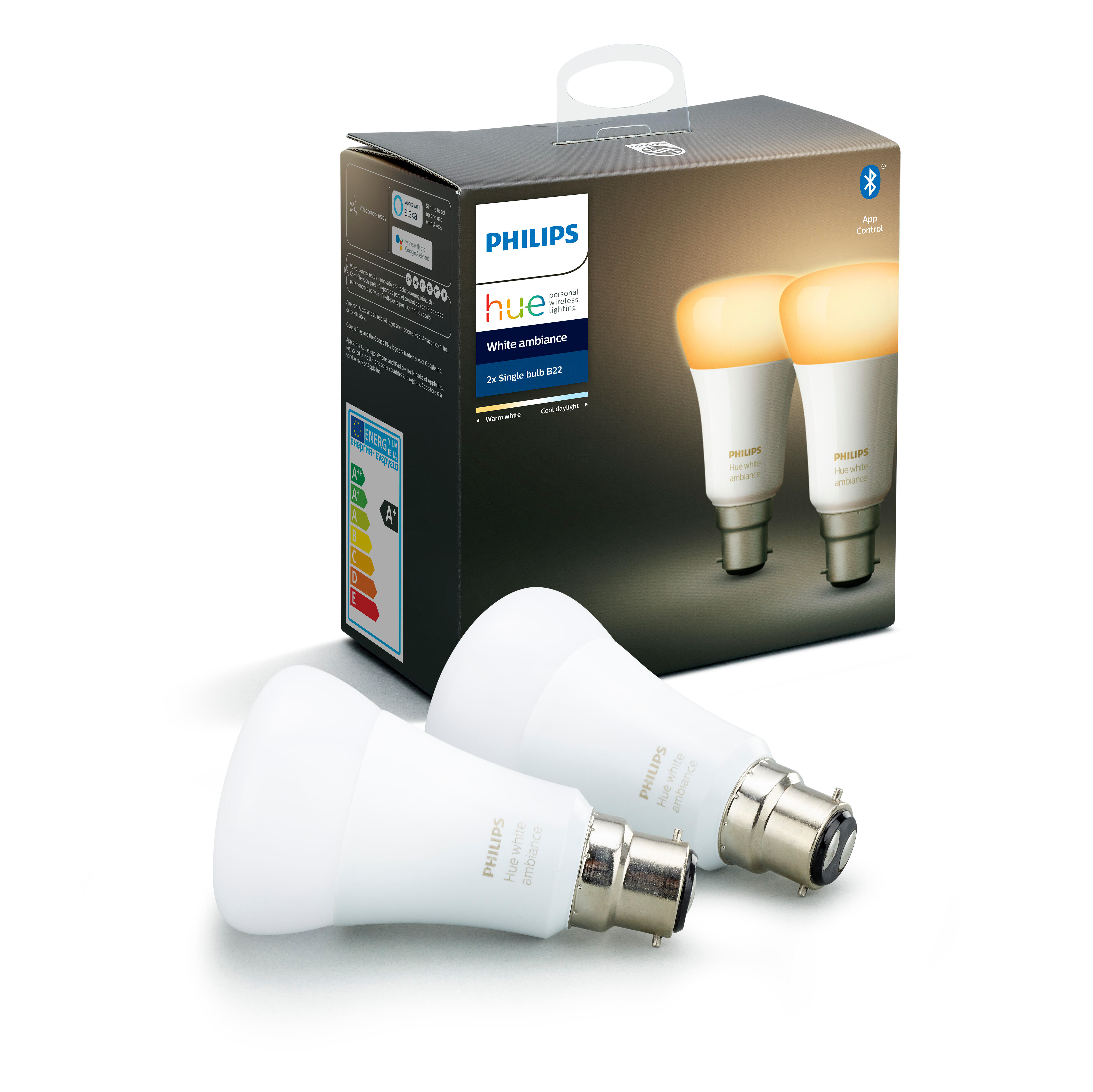 Lot de 2 ampoules led standard B22 806 Lm = 60 W du blanc chaud au ...