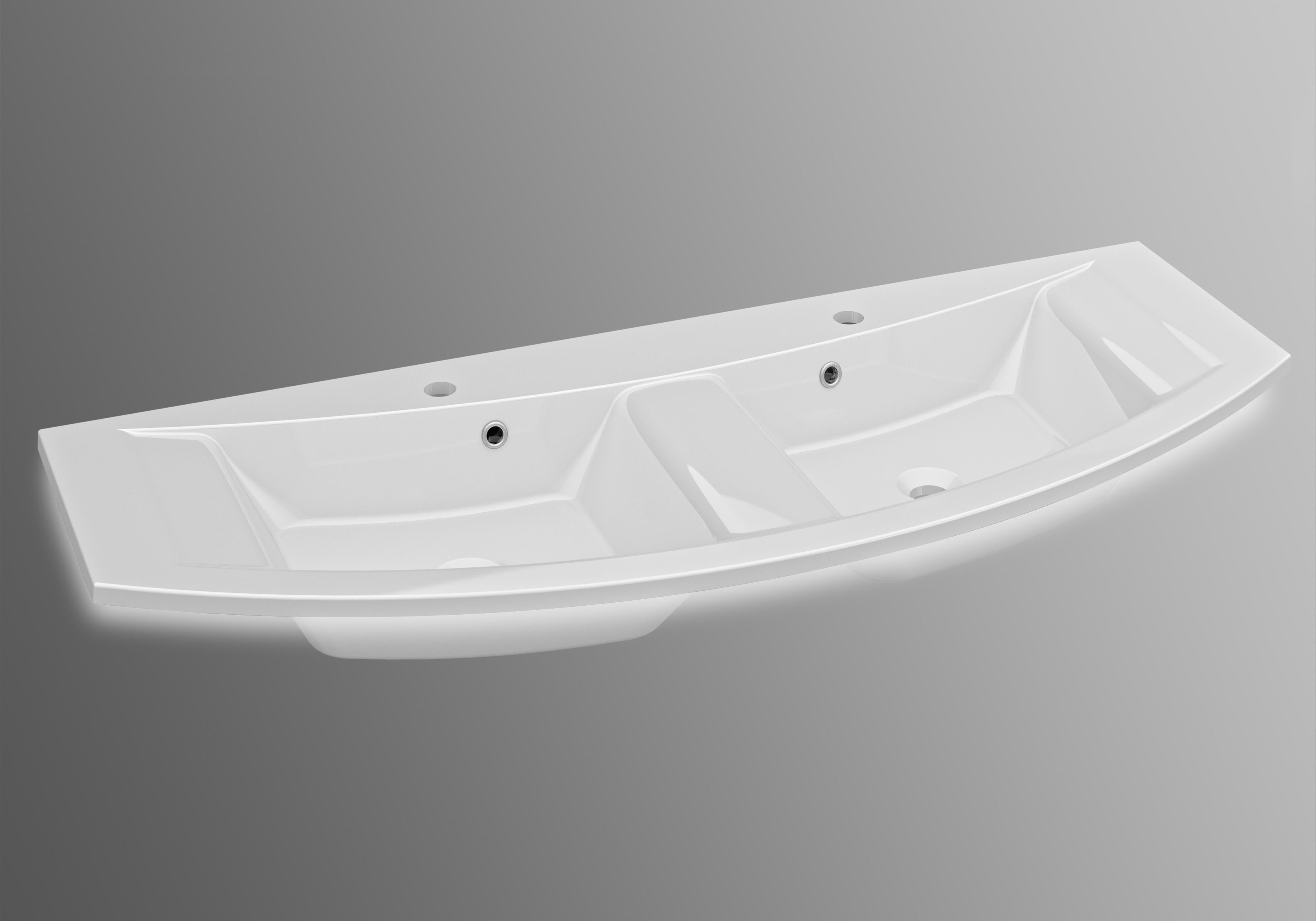 Vasque double à poser résine l.130 cm Image 3 led | Leroy Merlin