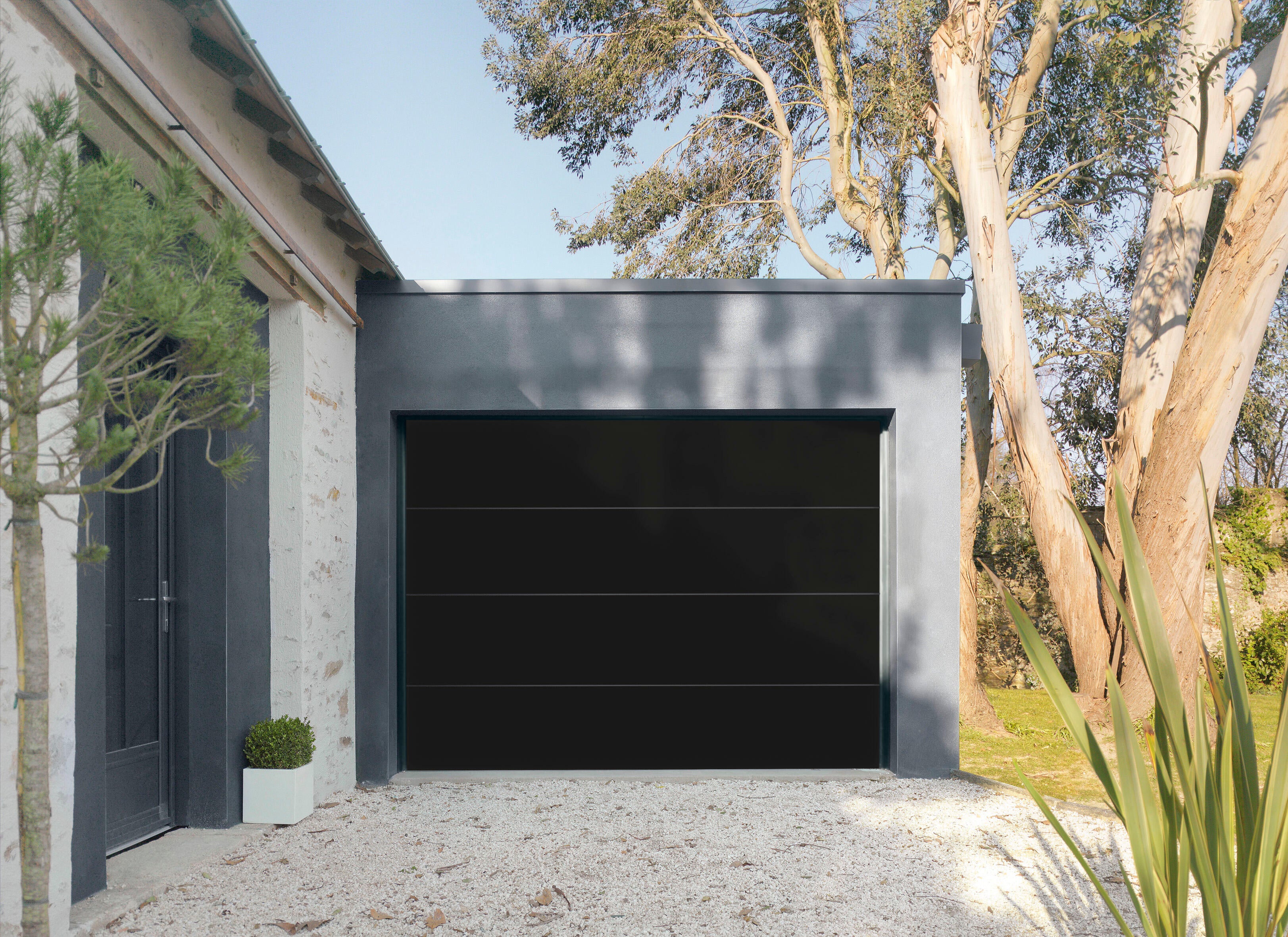 Porte de garage sectionnelle motorisée NOVOFERM premium 200x300 noir ...