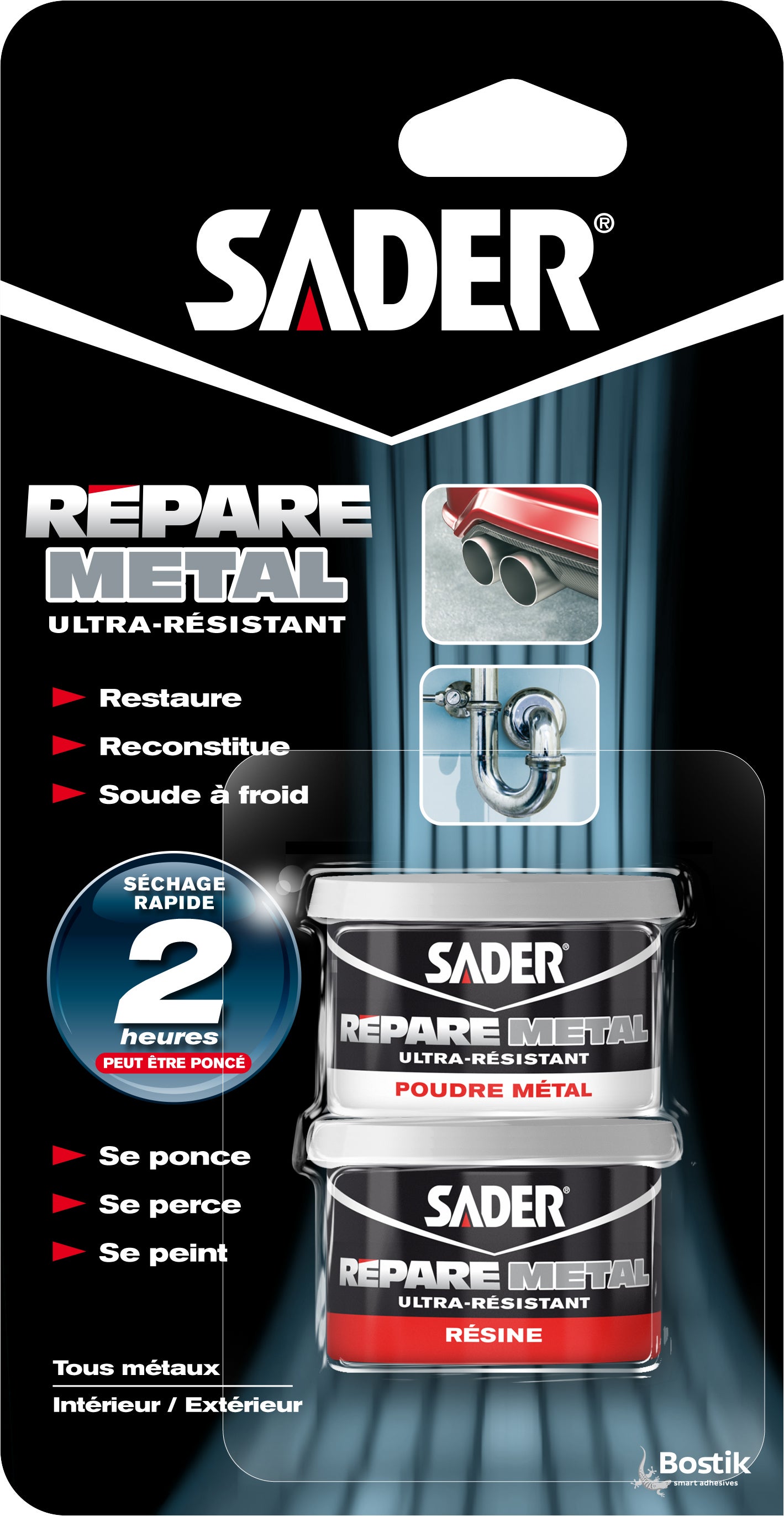Colle mastic Répare métal SADER, 81g | Leroy Merlin