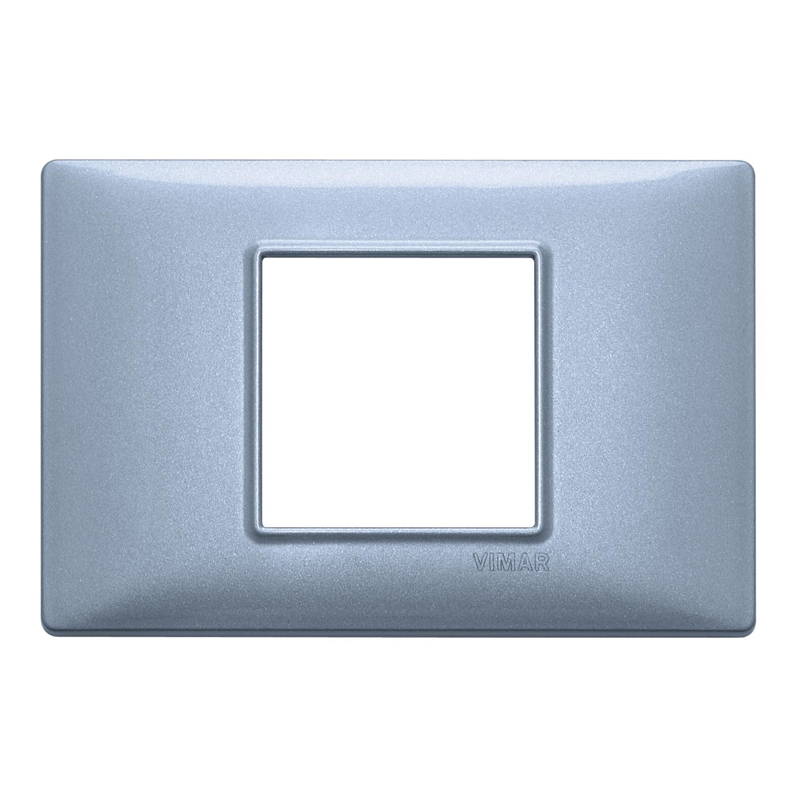 Placca 2 moduli in zama serie Plana VIMAR blu metallizzato | Leroy Merlin