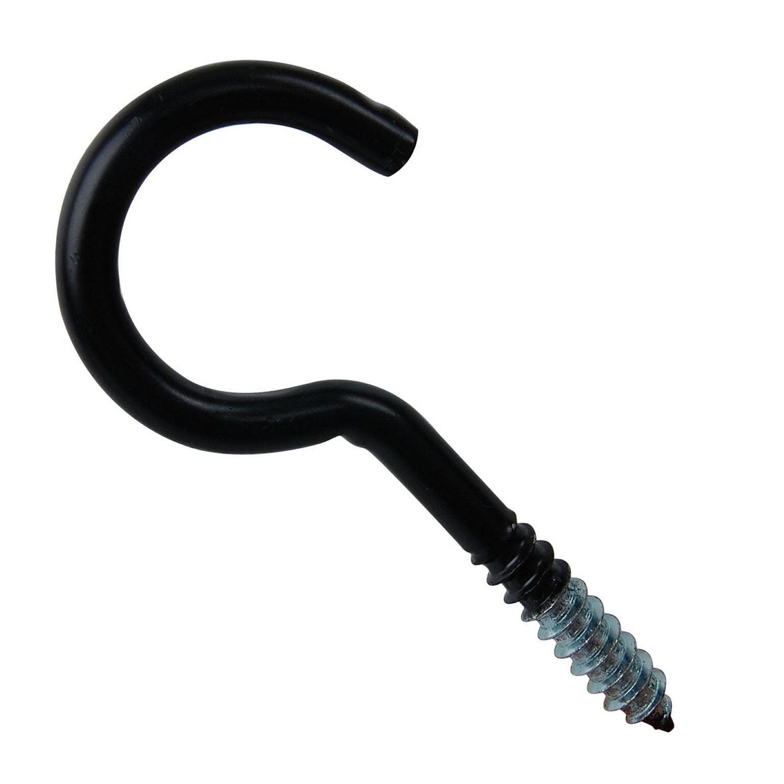 1 crochet à visser acier epoxy noir, Diam.6 x L.50 mm, STANDERS | Leroy ...