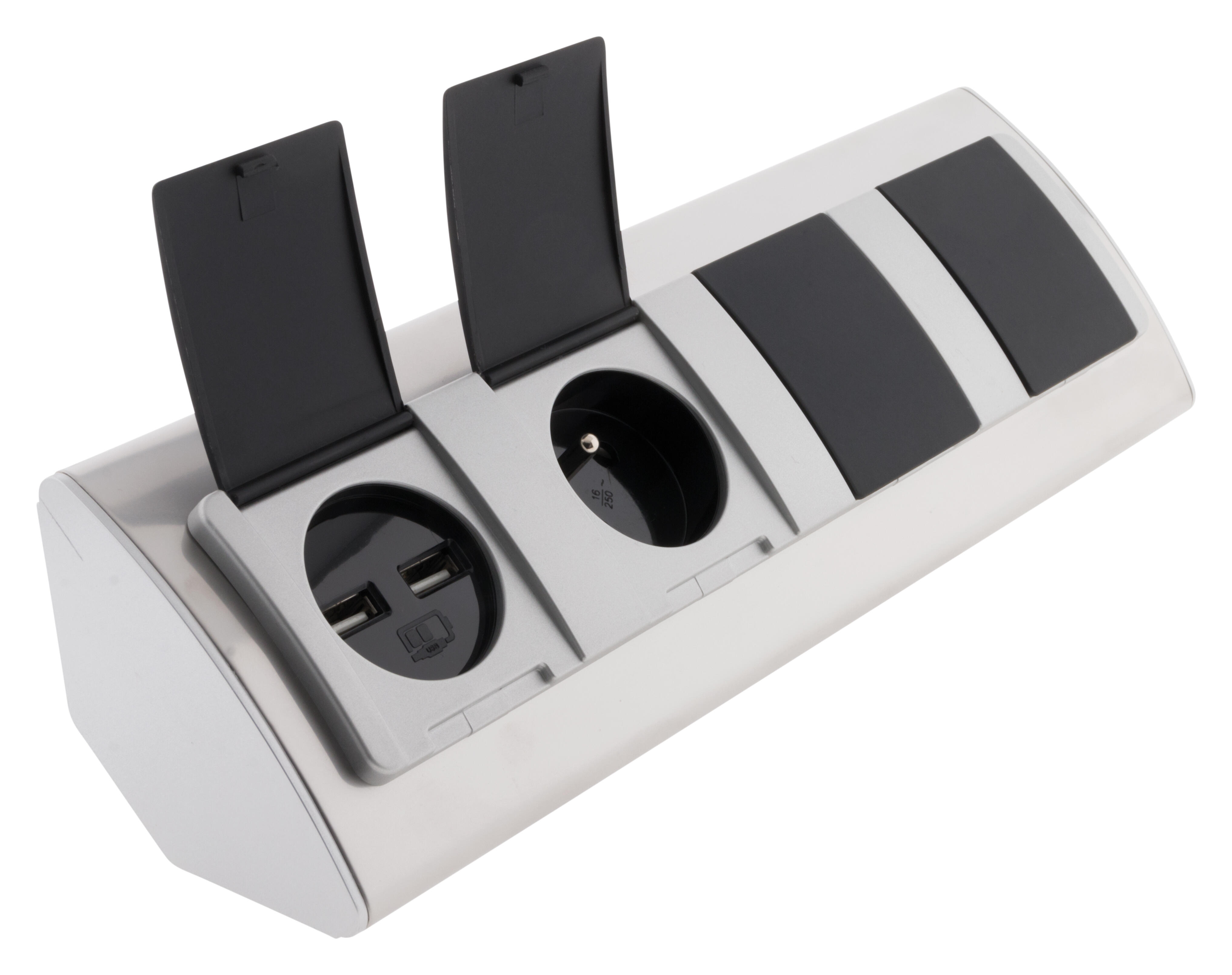 Bloc multiprise cuisine d'angle à clapets 3 prises + 2 USB OTIO | Leroy ...