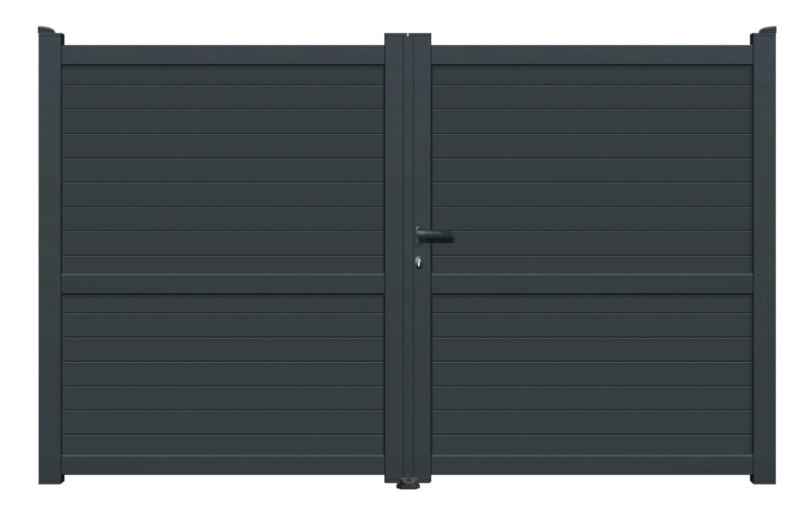 Portail battant aluminium Ponte gris anthracite GARDENGATE, l.300 x H ...