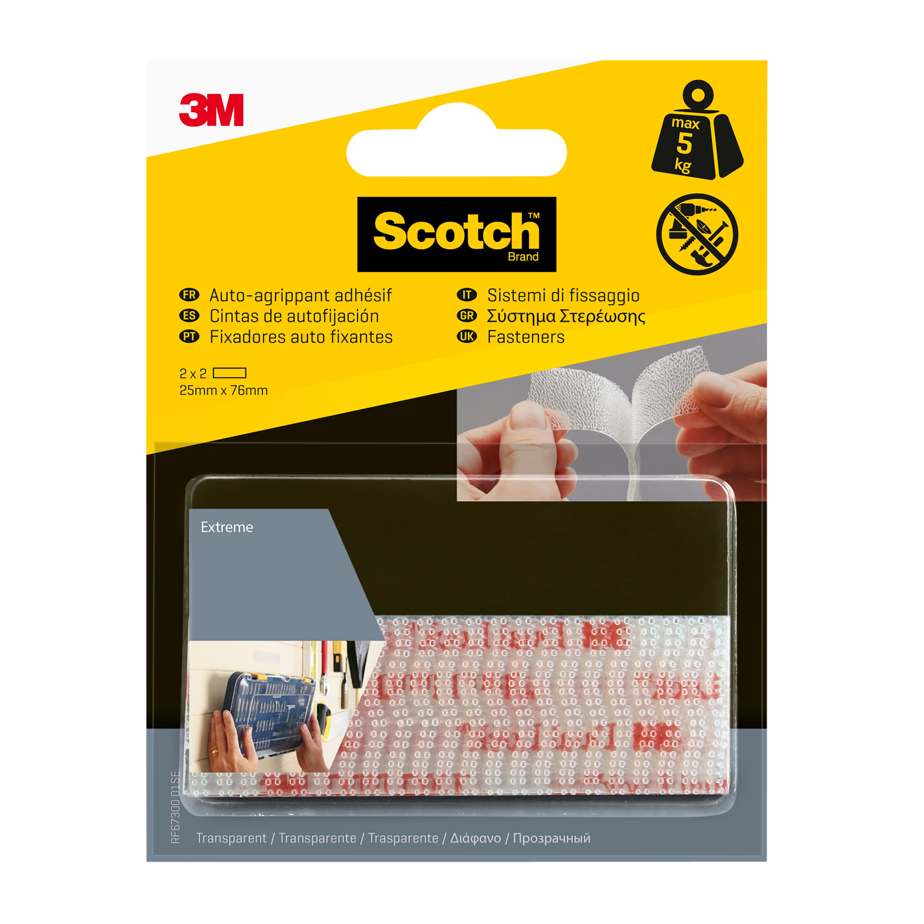 Lot de 4 systèmes de fixation en scratch incolore / transparent SCOTCH ...