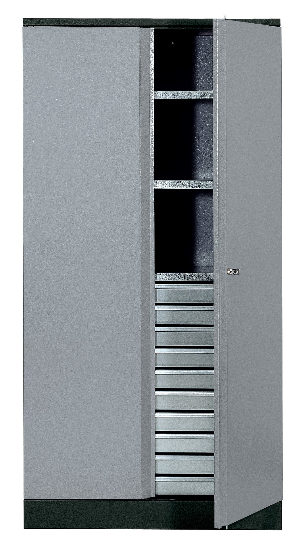 Armoire haute acier 3 étagères KUPPER, l.91 x H.180 x P.45 cm | Leroy ...