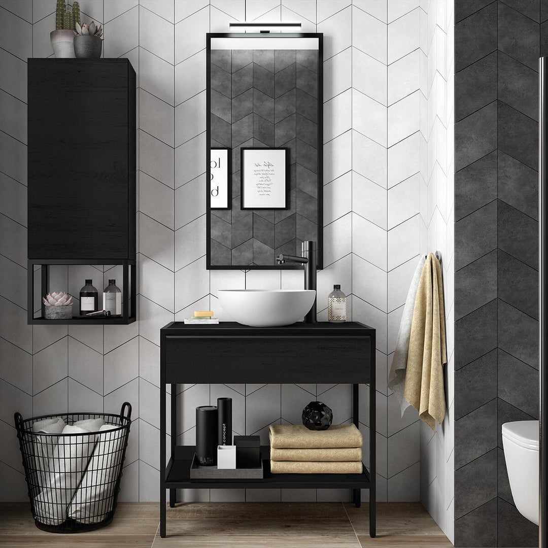 Έπιπλο μπάνιου SENSEA STUDIO Comfort M80xΒ45 cm. σε σκούρα δρυς. με ...