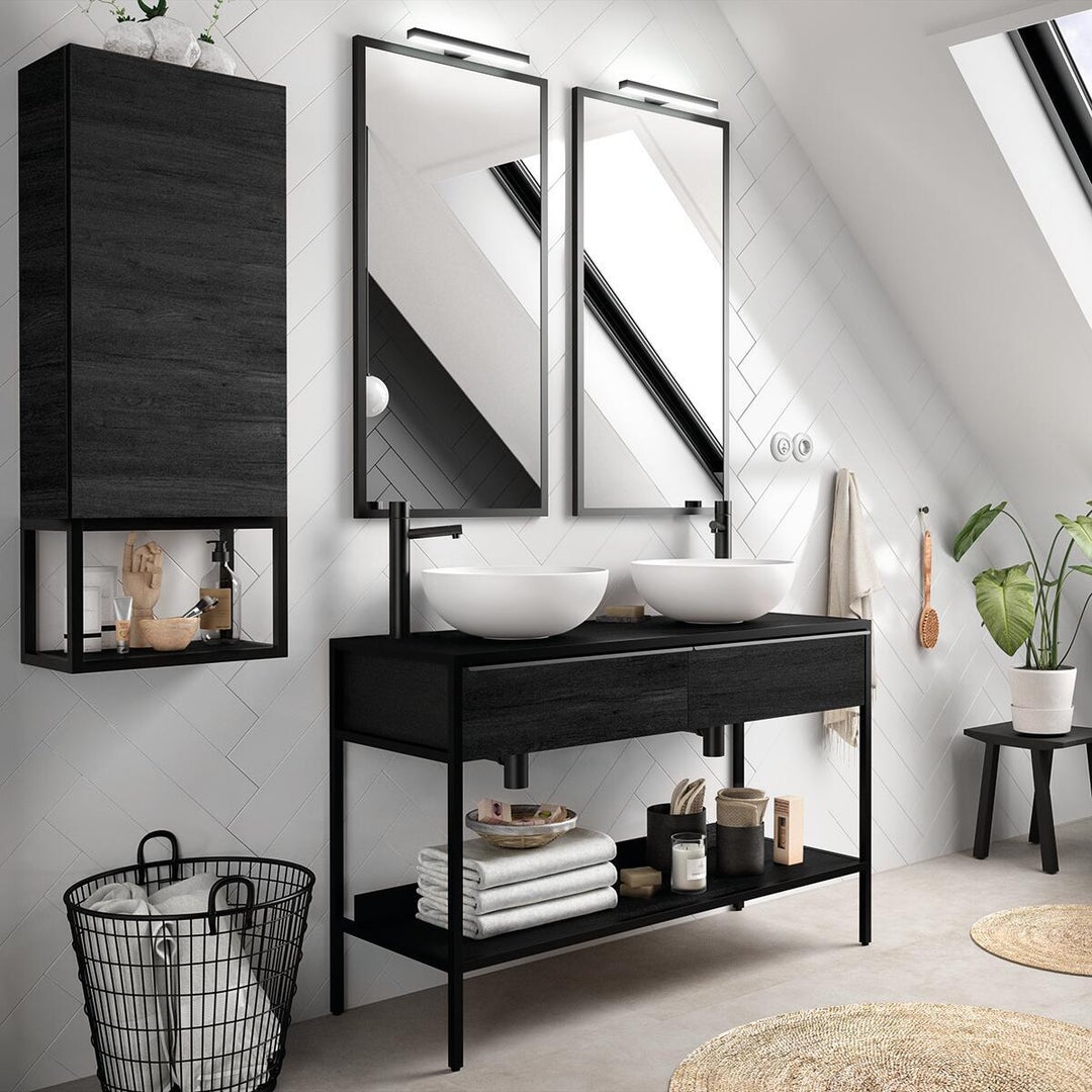 Έπιπλο μπάνιου SENSEA STUDIO Comfort M120xΒ45 cm. σε σκούρα δρυς. με ...