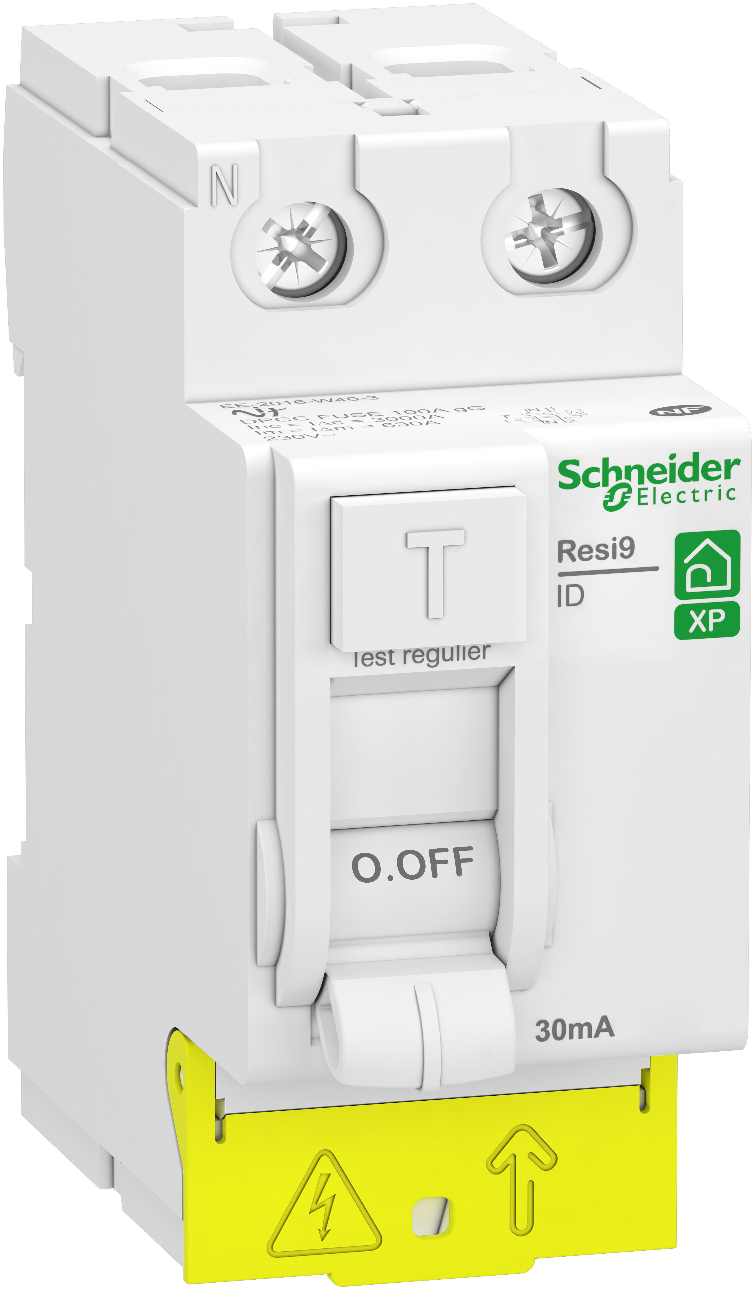 Interrupteur différentiel 2 pôles 25A 30mA Type AC Resi9 XP, SCHNEIDER ...