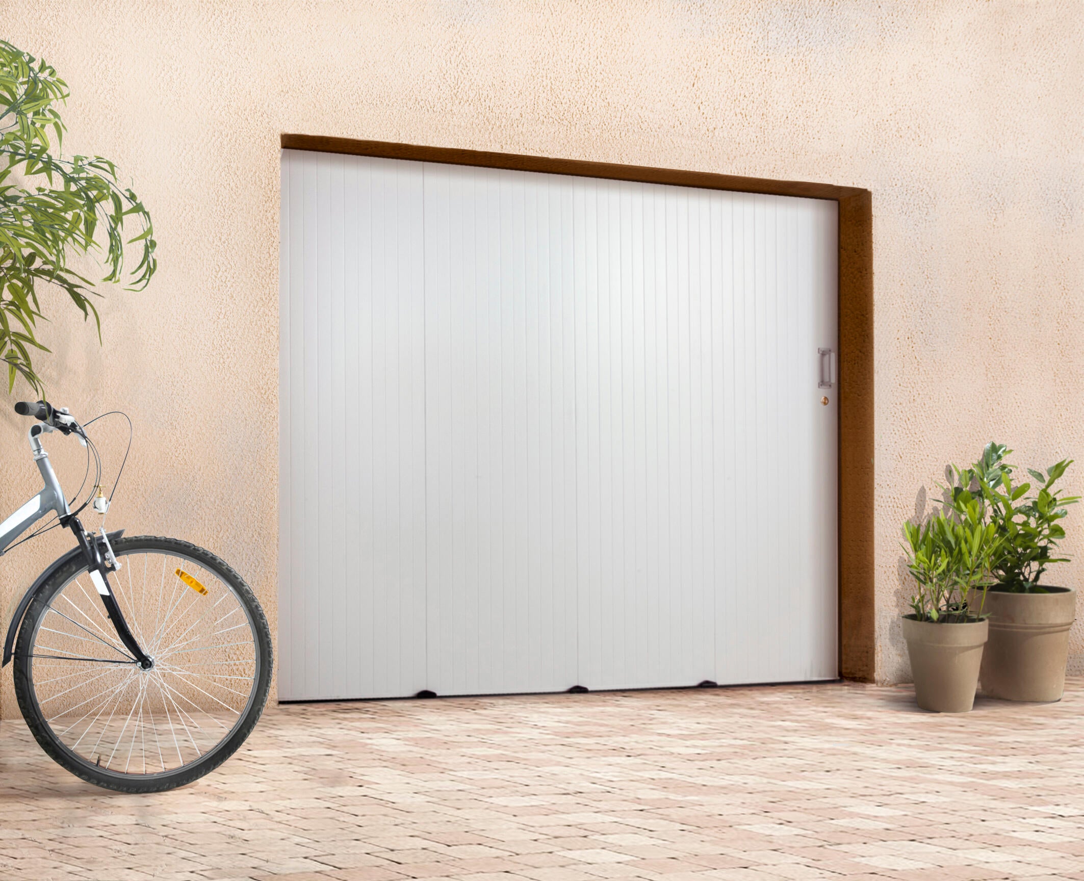 Porte garage coulissante PVC PRIMO H.200 x l.240 blanc | Leroy Merlin