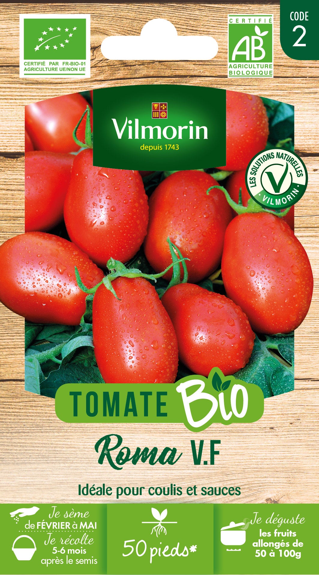 Tomate roma bio roma vf bio VILMORIN 0.5 g | Leroy Merlin