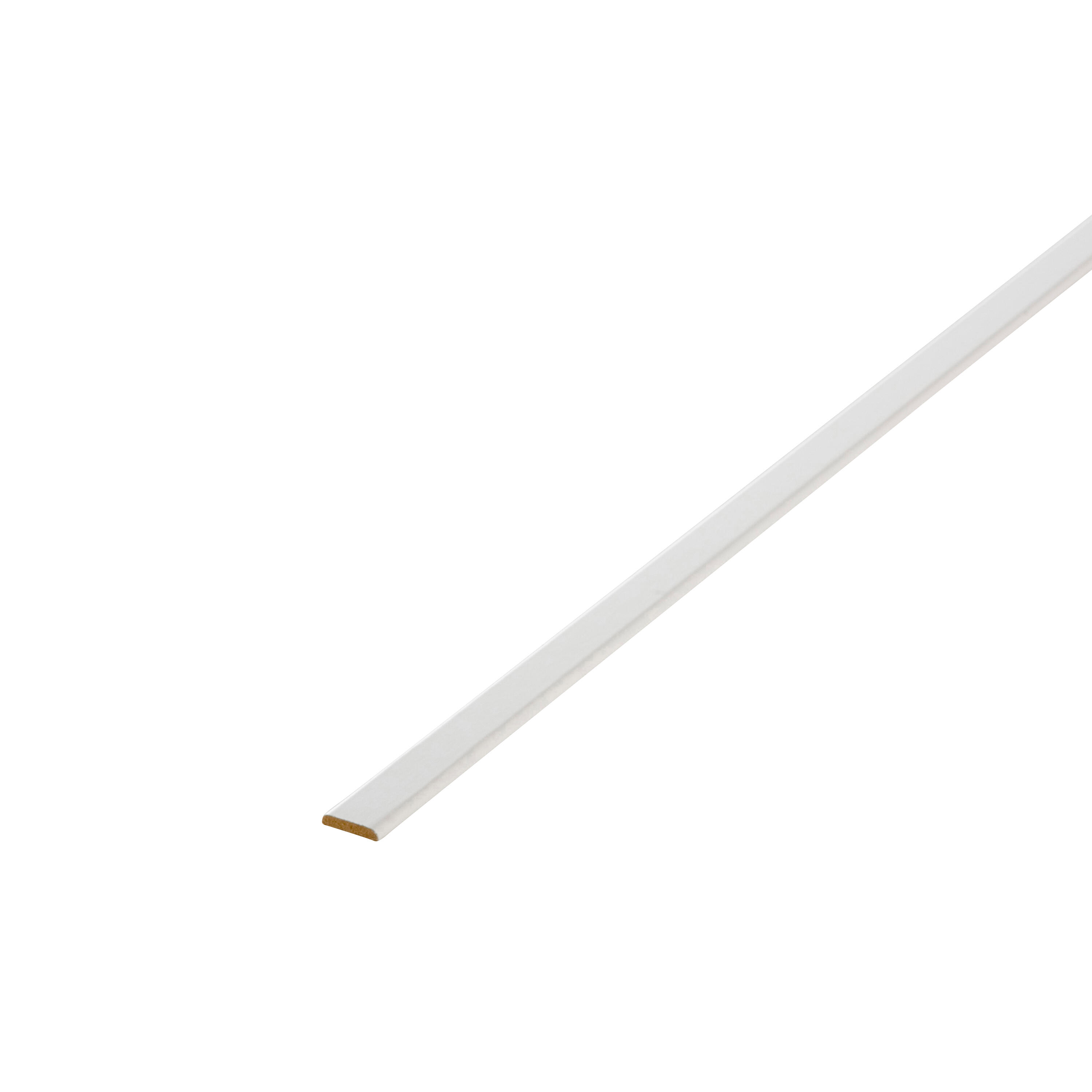 Champlat médium (MDF) 2 arrondis blanc, 4 x 22 mm, L.2.4 m | Leroy Merlin