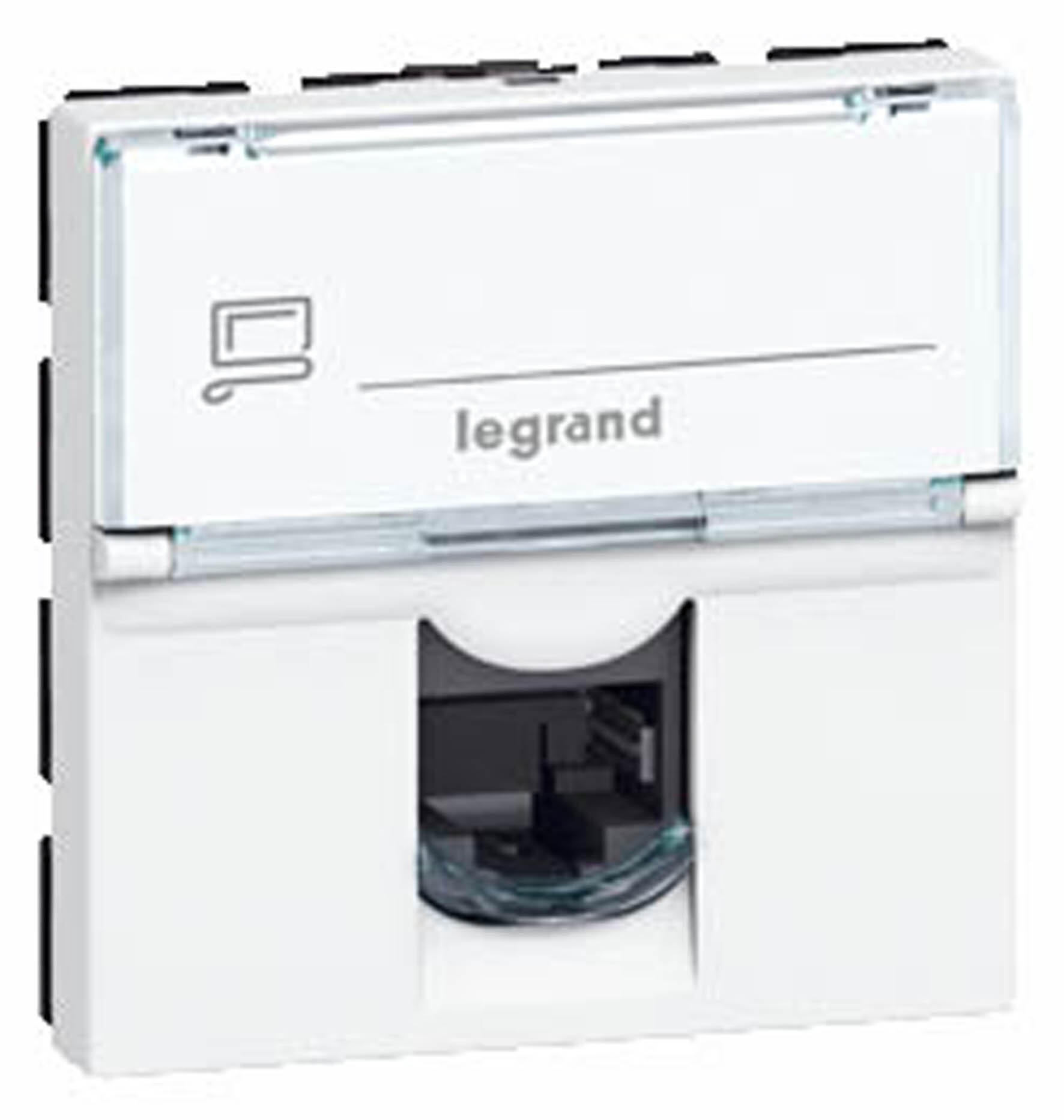 Prise rj45 avec porte-étiquette Mosaic, LEGRAND, blanc | Leroy Merlin