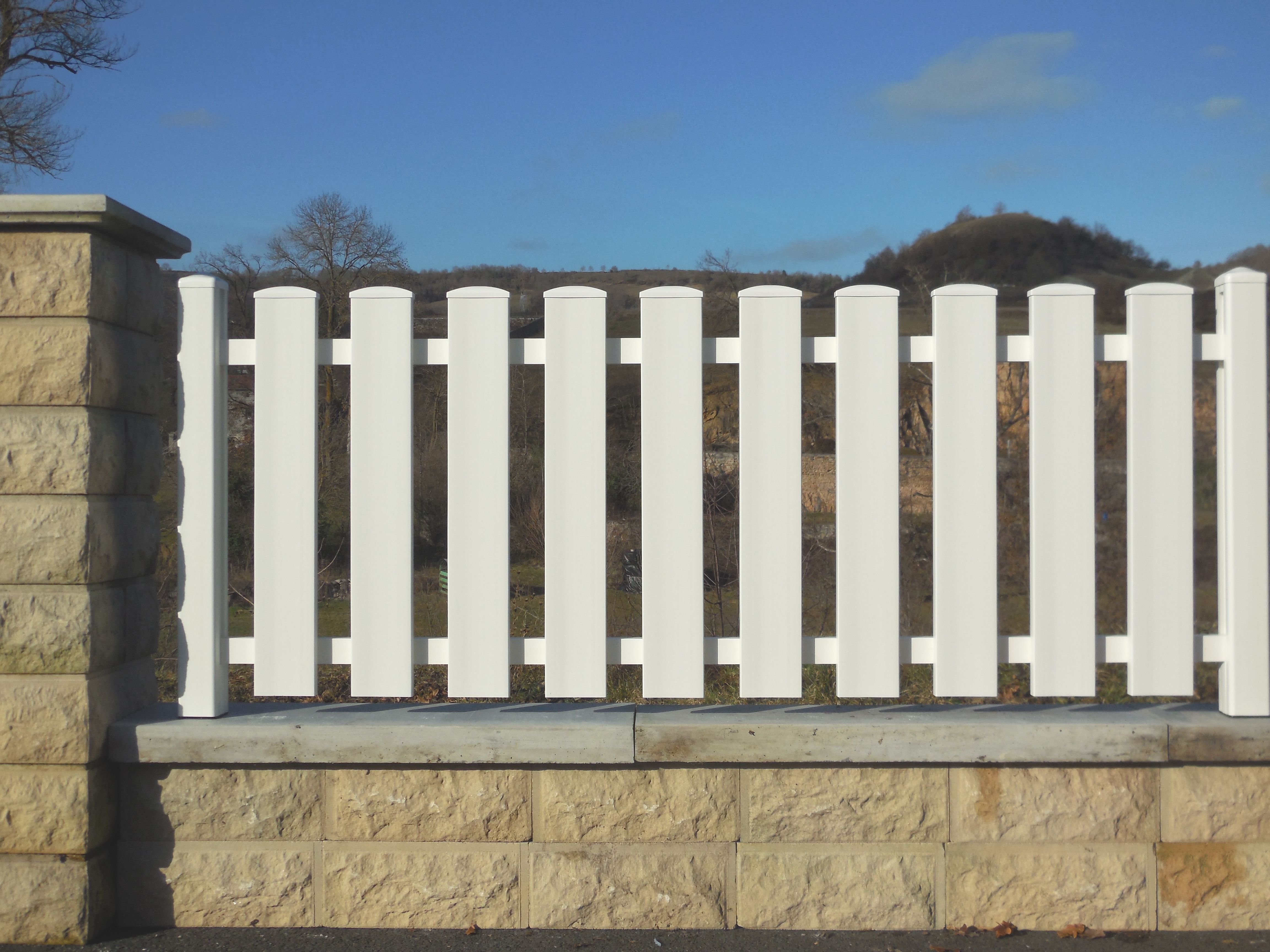 Clôture barreaudée pvc recyclé PORNIC, blanc, H.80 cm x l.200 cm ...