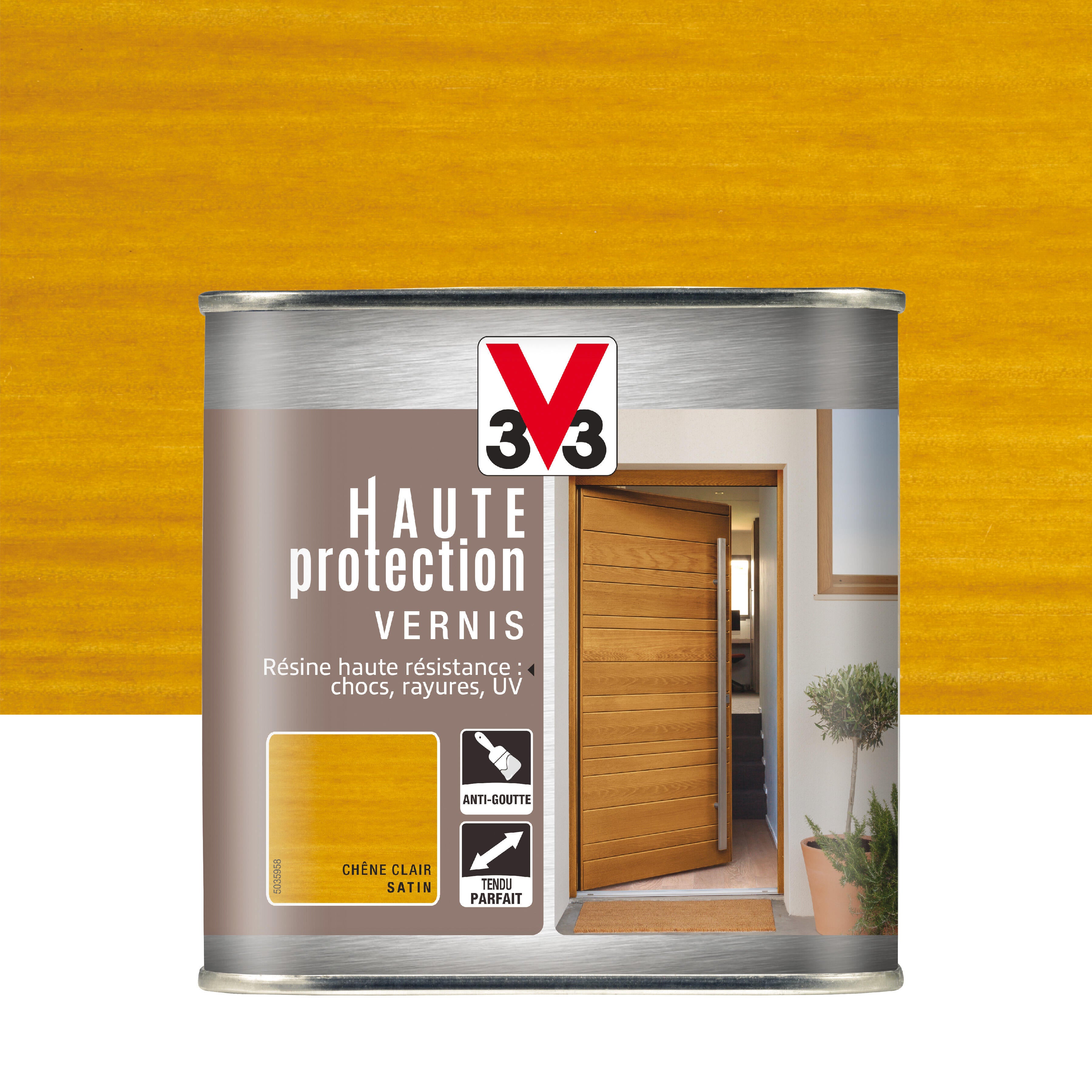 Vernis pour bois extérieur V33 Haute protection chêne clair satiné 0.75 ...