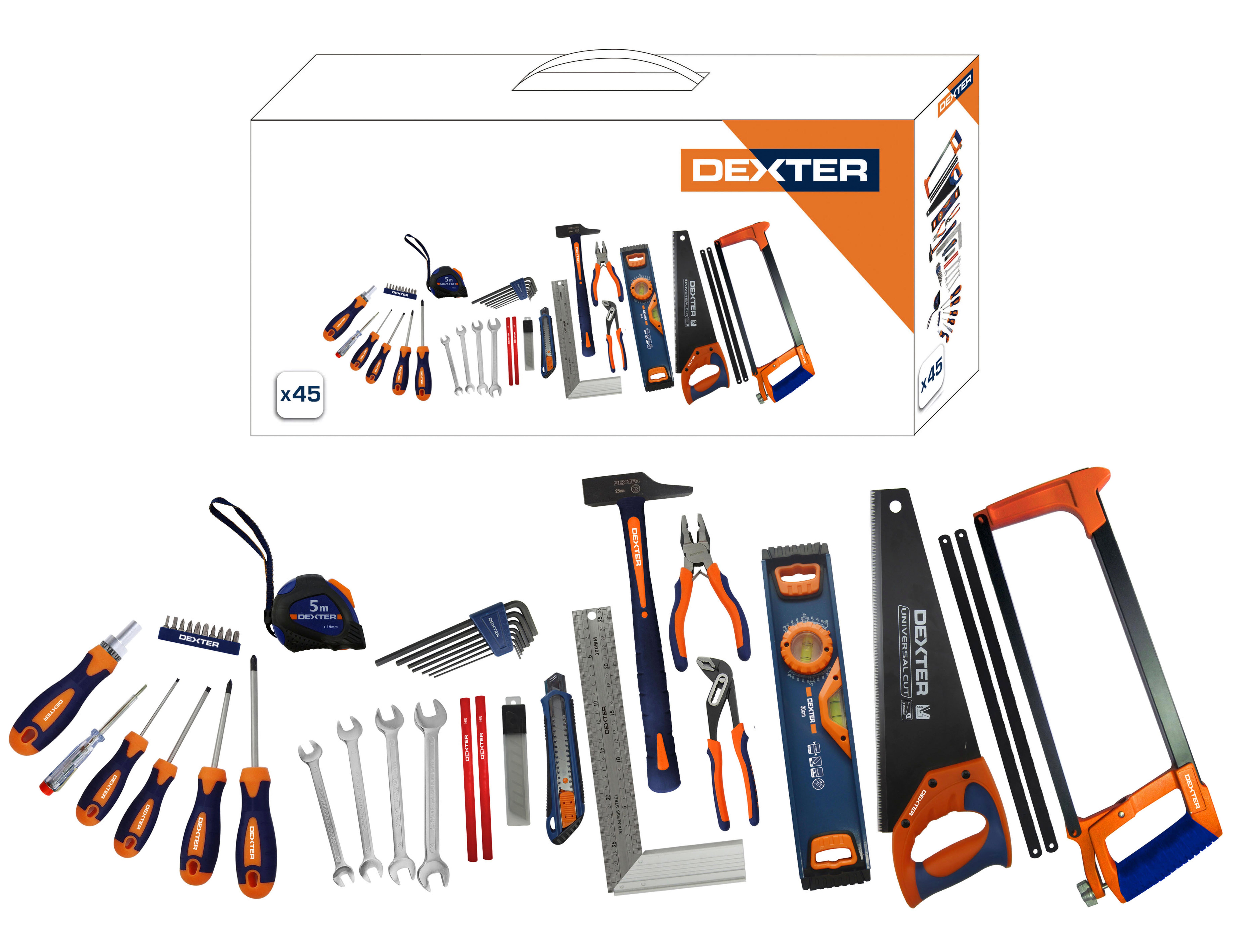 Composition d'outils 45 pièces DEXTER | Leroy Merlin